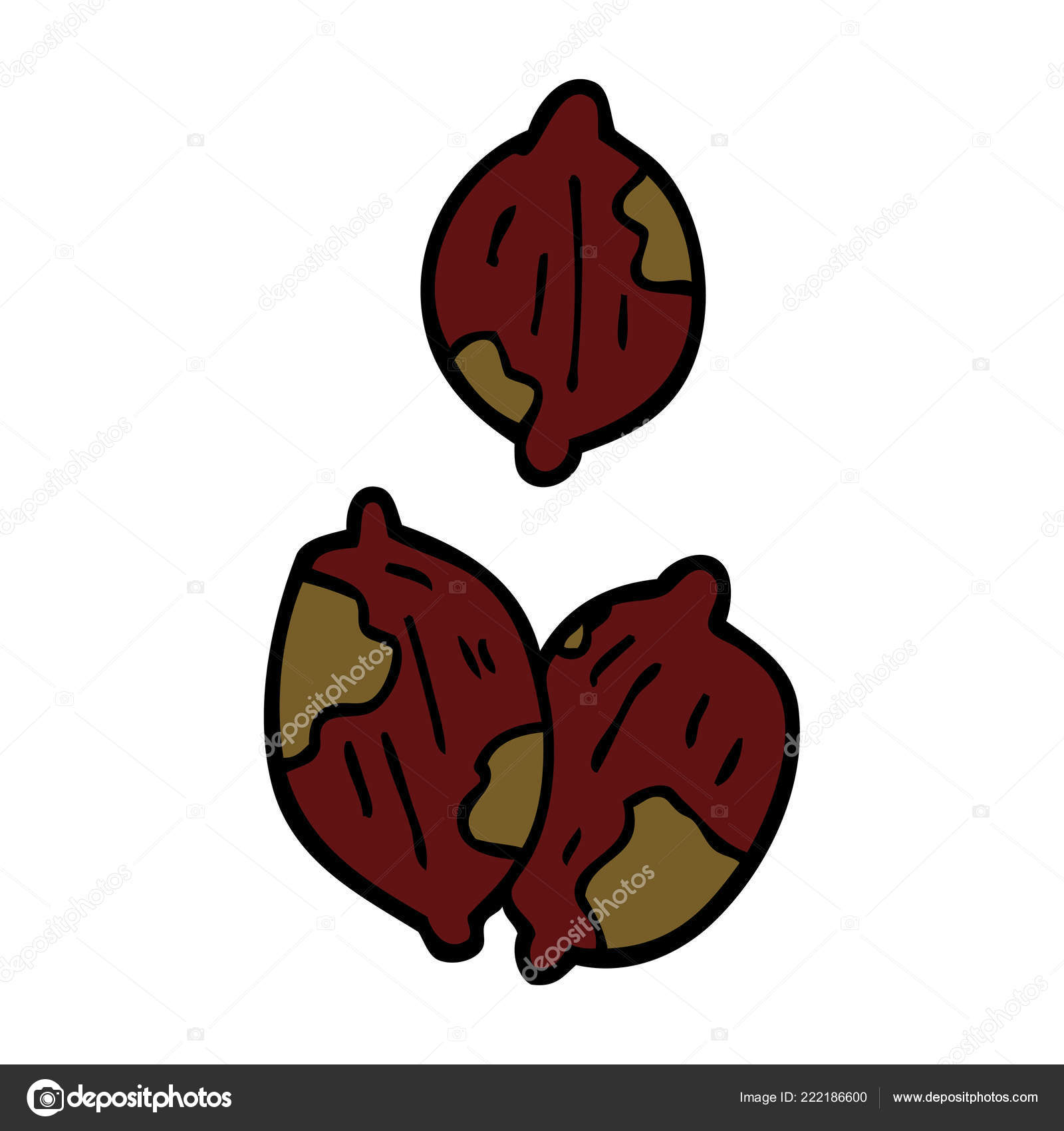 Cartoon Doodle Nuts Shells Stock Vector Image by ©lineartestpilot ...