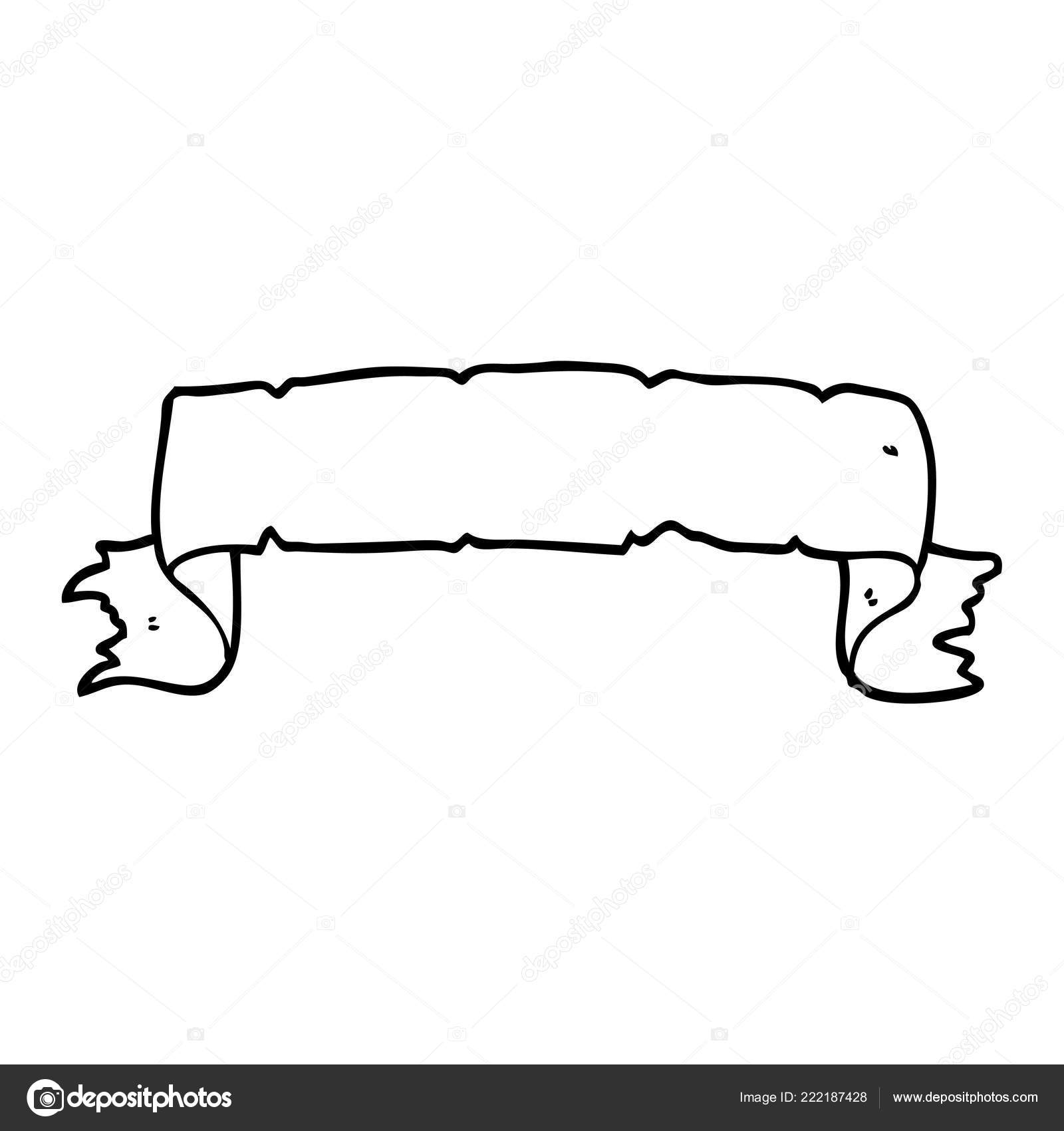 Line Drawing Cartoon Scroll Banner Stock Vector by ©lineartestpilot ...