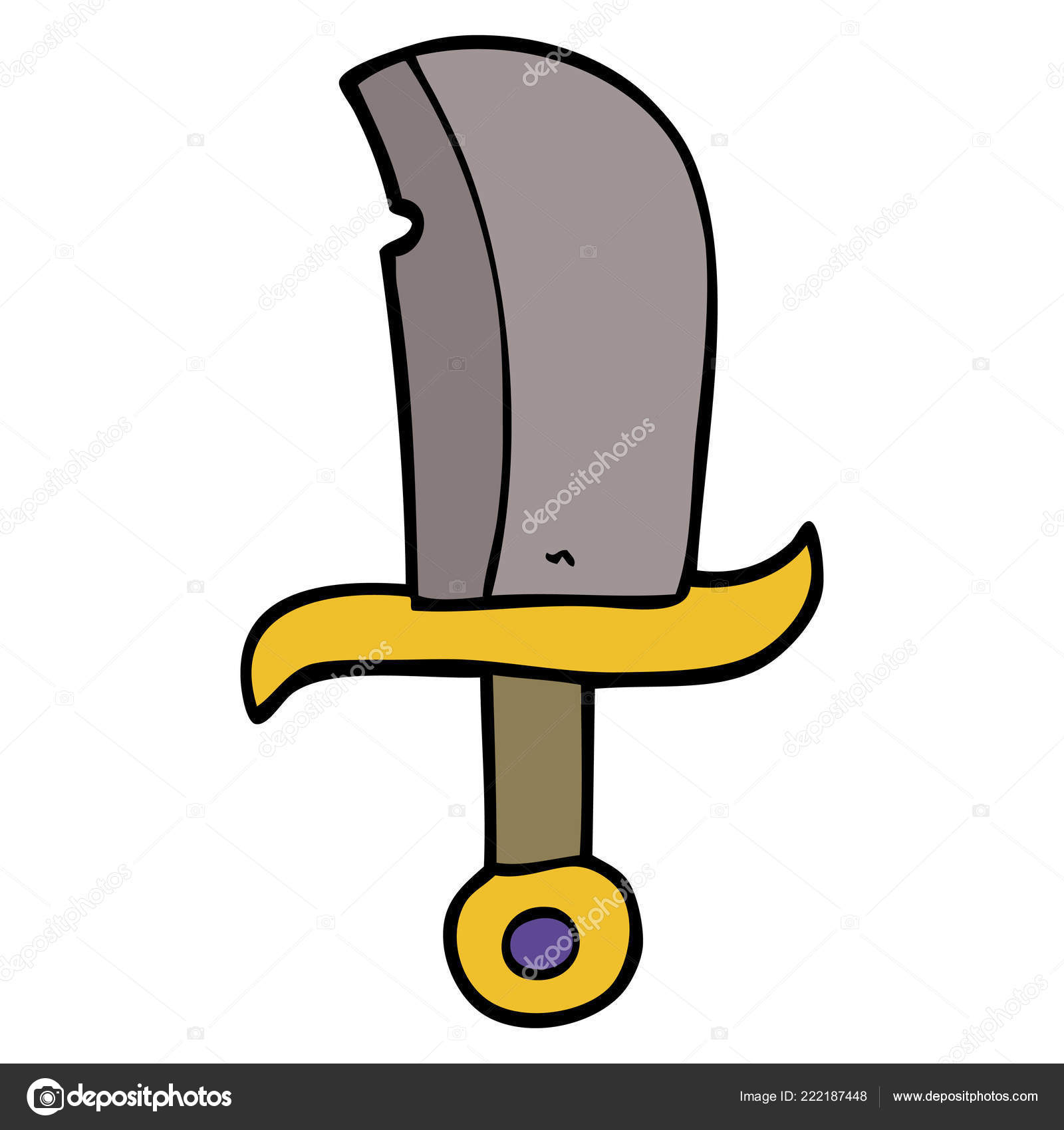 Cartoon Doodle Dagger White Background Stock Vector Image by ...