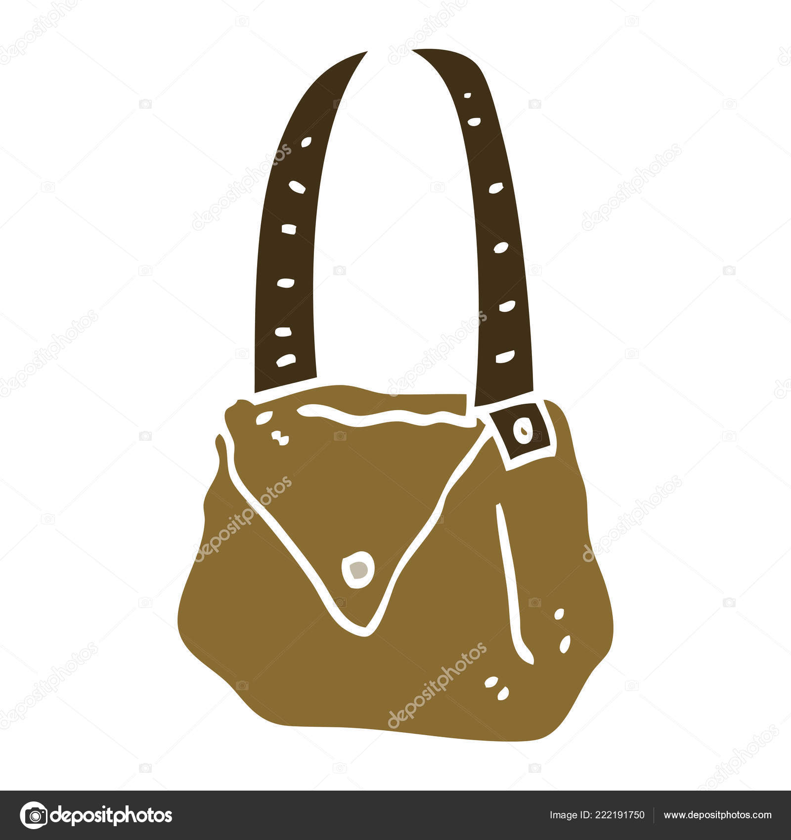 Flat Color Illustration Cartoon Satchel Stock Vector by ...