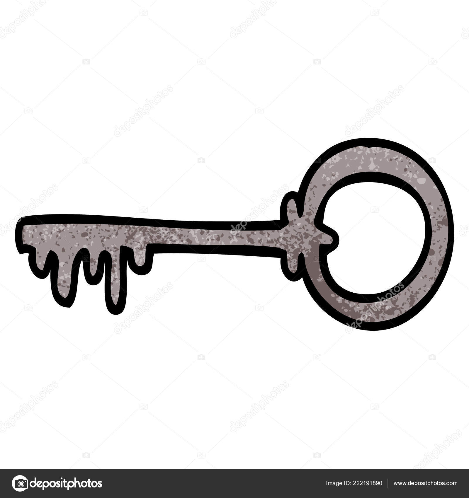 Cartoon Doodle Old Key Stock Vector by ©lineartestpilot 222191890