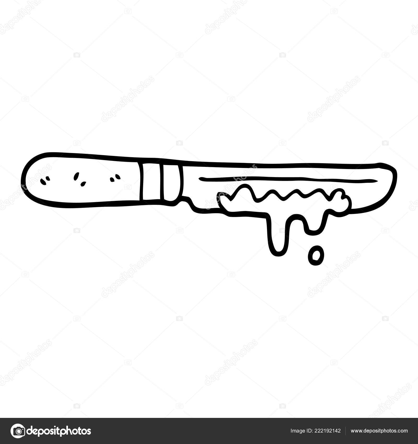 Line Drawing Cartoon Butter Knife Stock Vector Image by ...