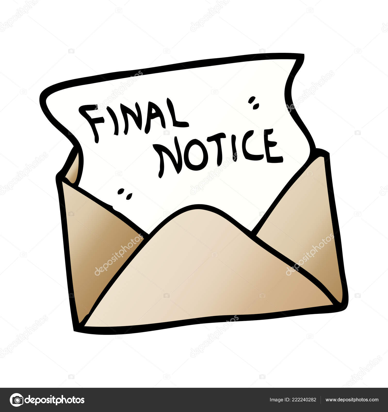 Vector Gradient Illustration Cartoon Final Notice Letter Stock Vector ...