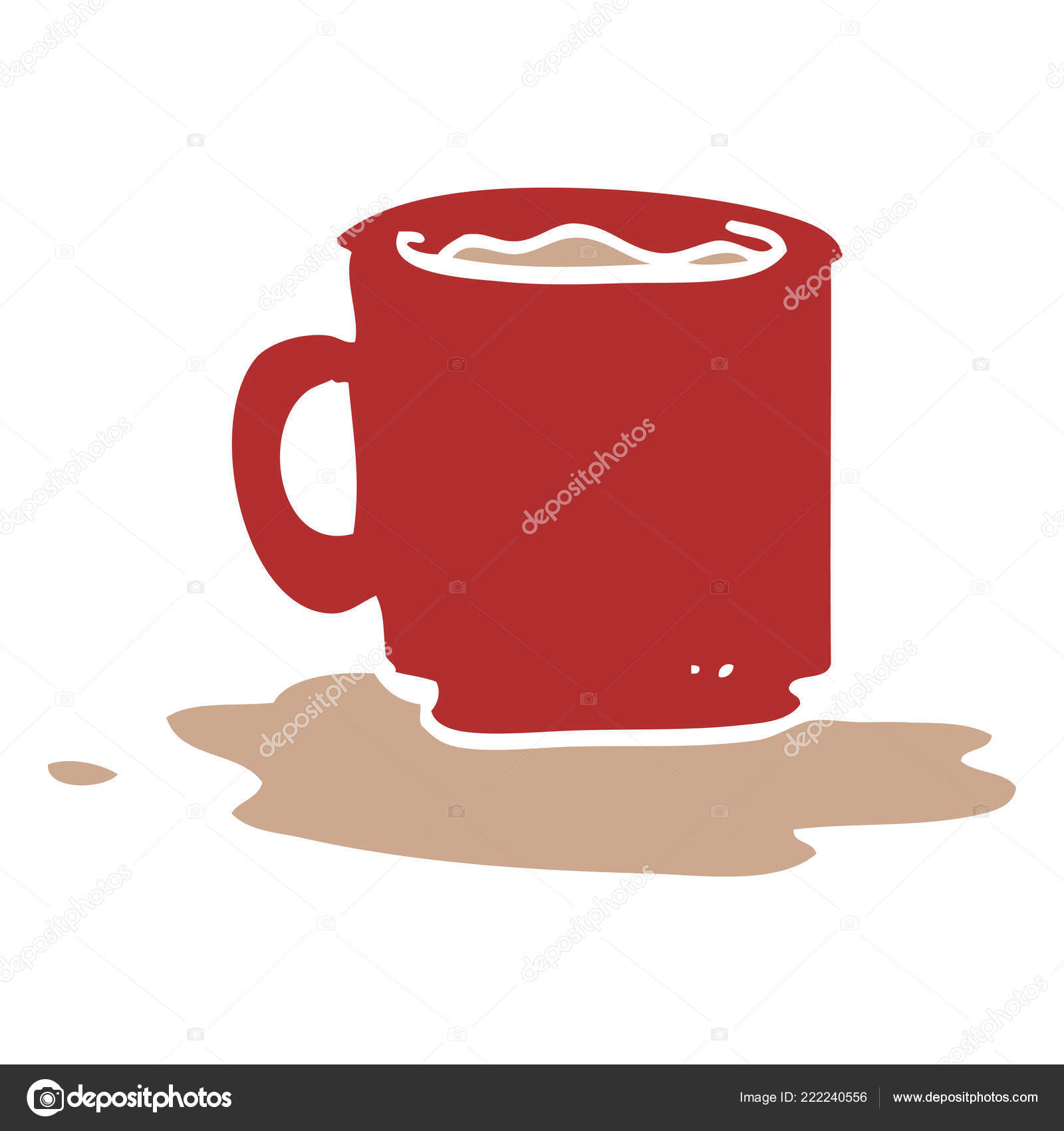 Cartoon Doodle Spilt Mug Tea Stock Illustration by ©lineartestpilot ...