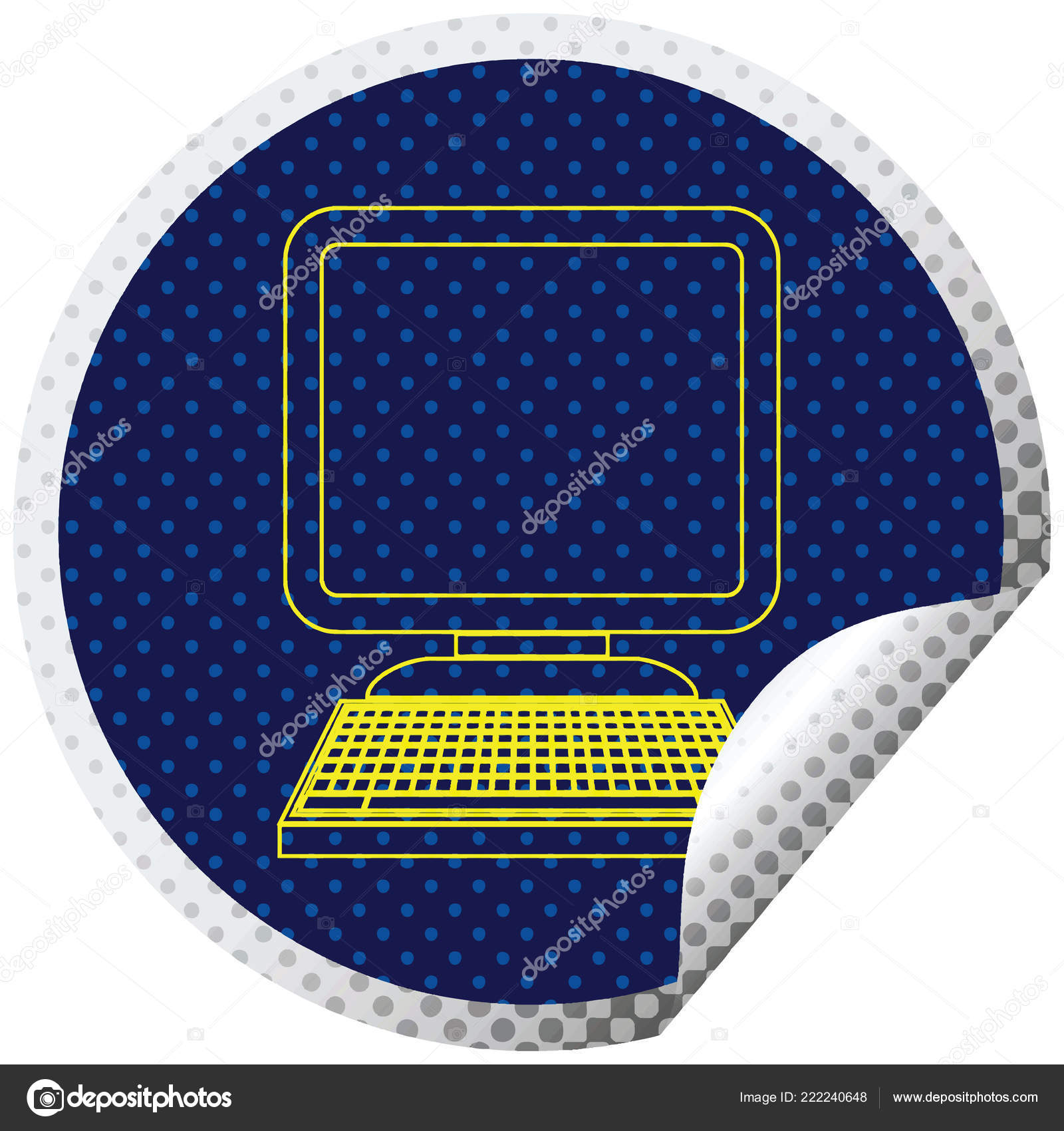 Computer Icon Circular Peeling Sticker Vector Illustration Stock Vector ...