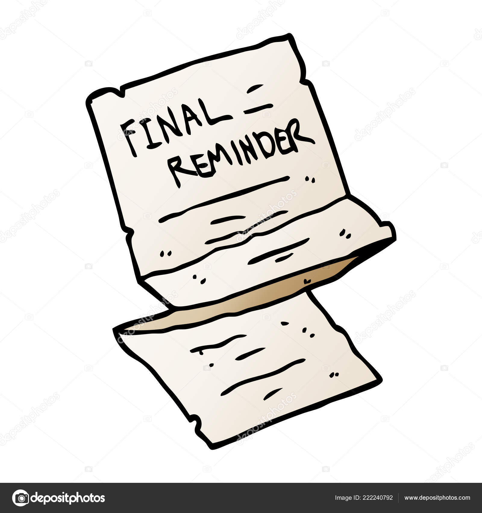 Cartoon Doodle Final Reminder Letter Stock Vector Image by ...
