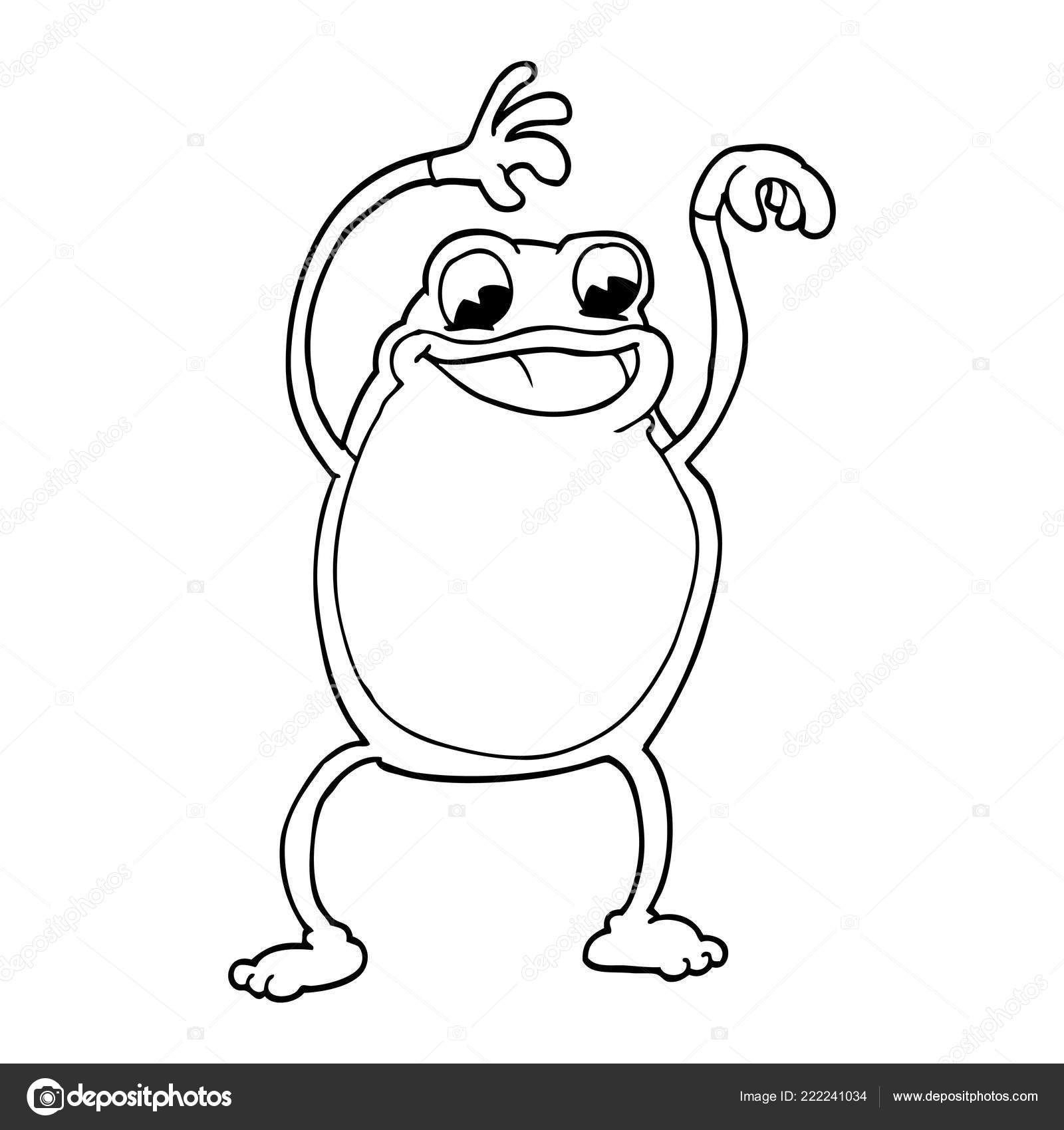 Line Drawing Cartoon Frog Stock Vector Image by ©lineartestpilot #222241034