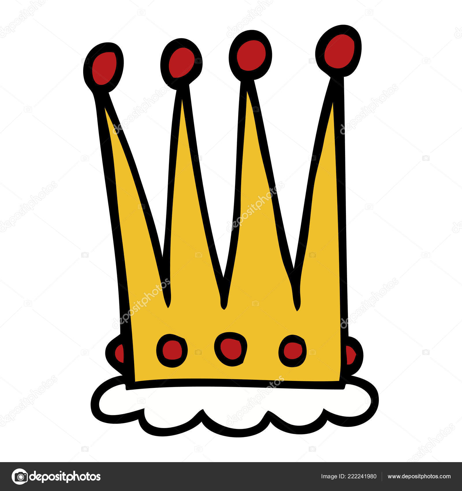 Cartoon Doodle Crown Vector Illustration Stock Vector by ...