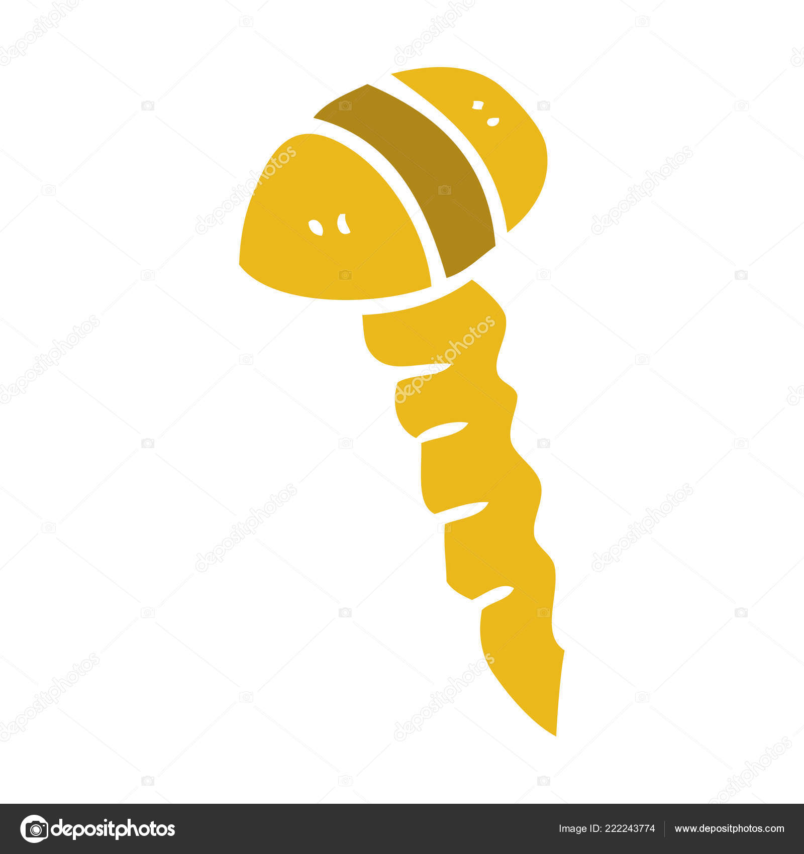 Cartoon Doodle Screw Isolated White Background Stock Vector by ...