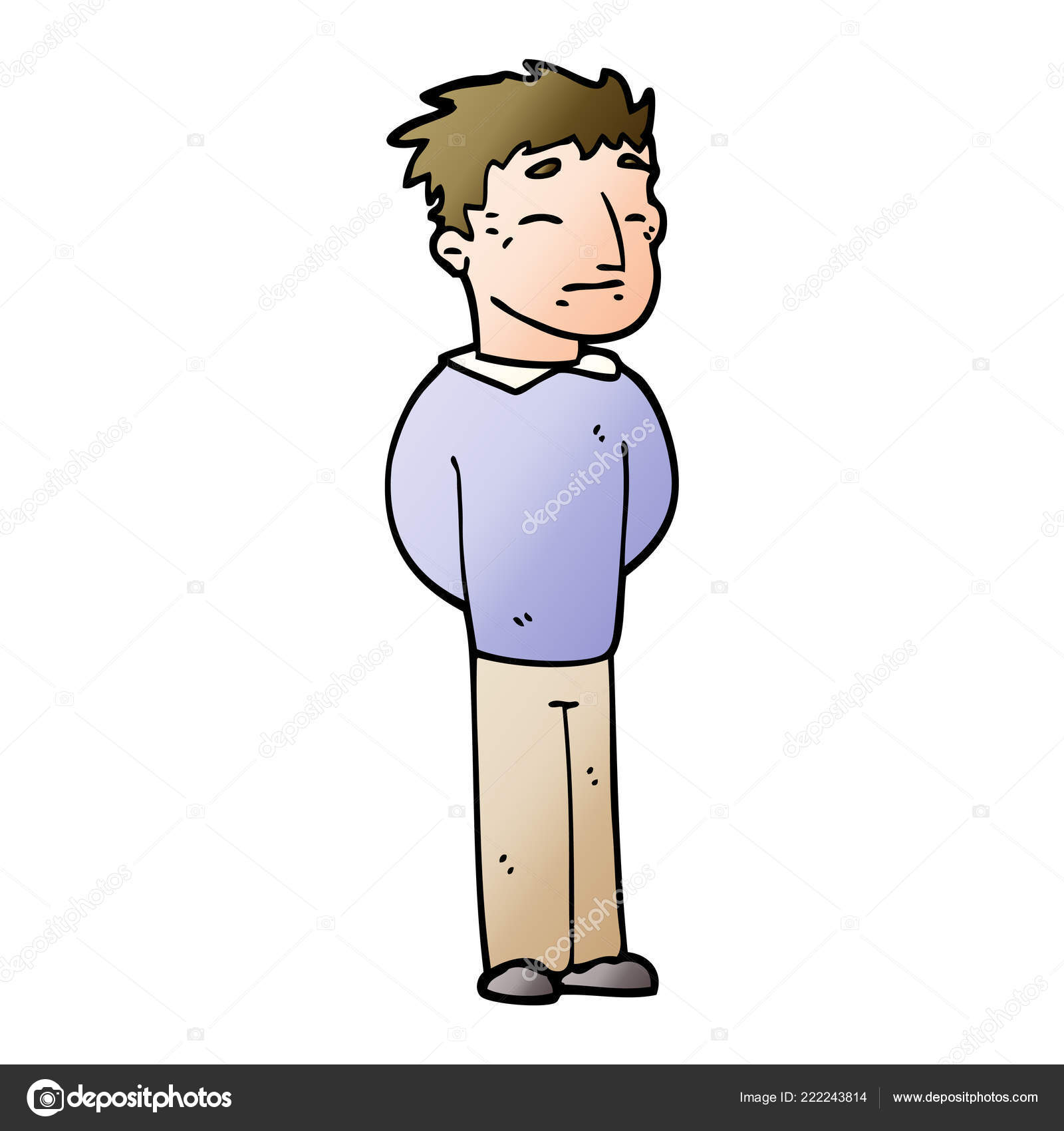 Vector Gradient Illustration Cartoon Man Standing Stock Illustration by ...