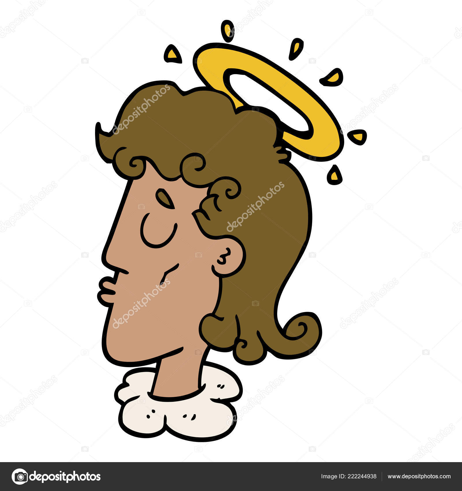 Cartoon Doodle Angel Face Stock Vector by ©lineartestpilot 222244938