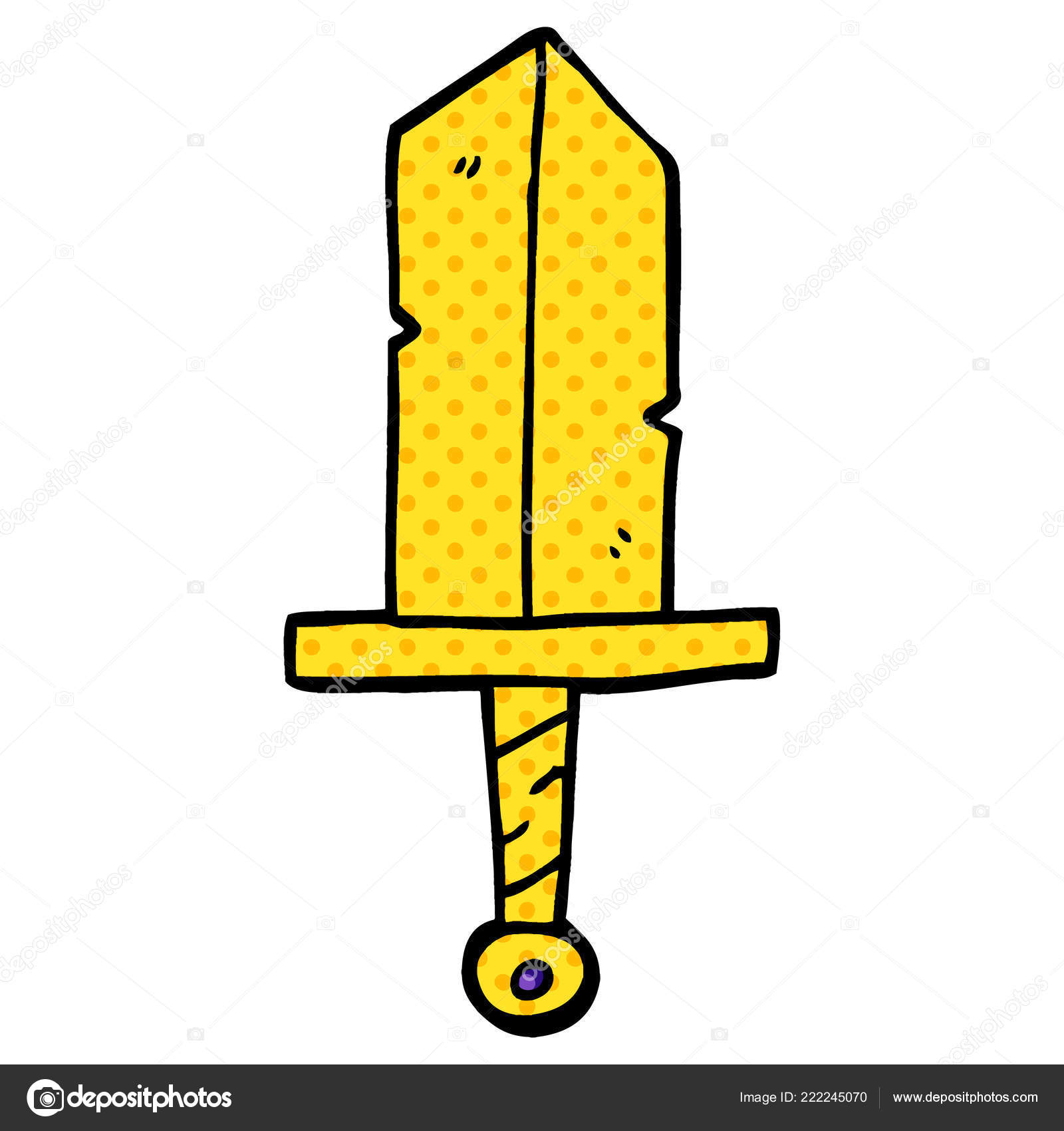 Daga Dibujos Animados Daga Dorada Vector de stock #222245070 de ...