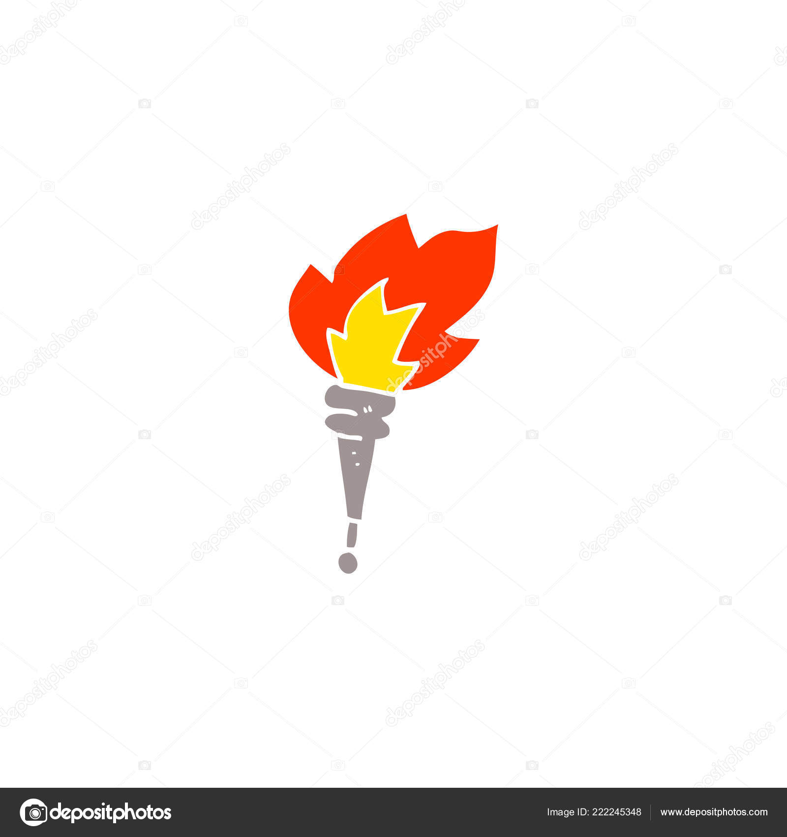 Cartoon Doodle Flaming Torch Stock Vector by ©lineartestpilot 222245348