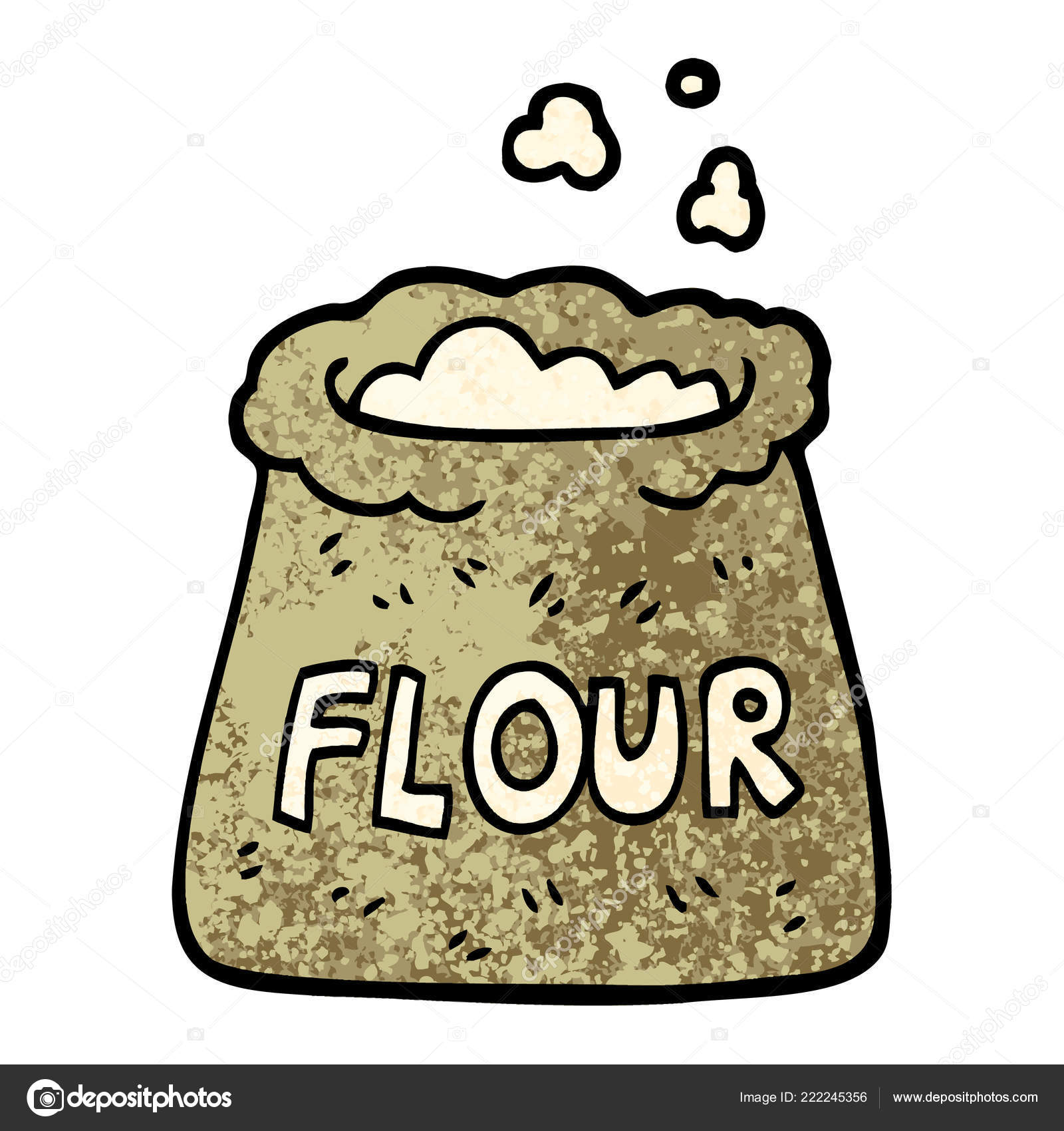 Grunge Textured Illustration Cartoon Bag Flour Stock Illustration by ...