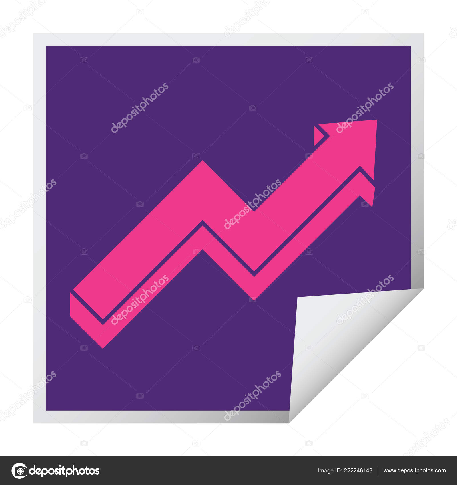 Performance Arrow Graphic Vector Square Peeling Sticker Stock Vector ...