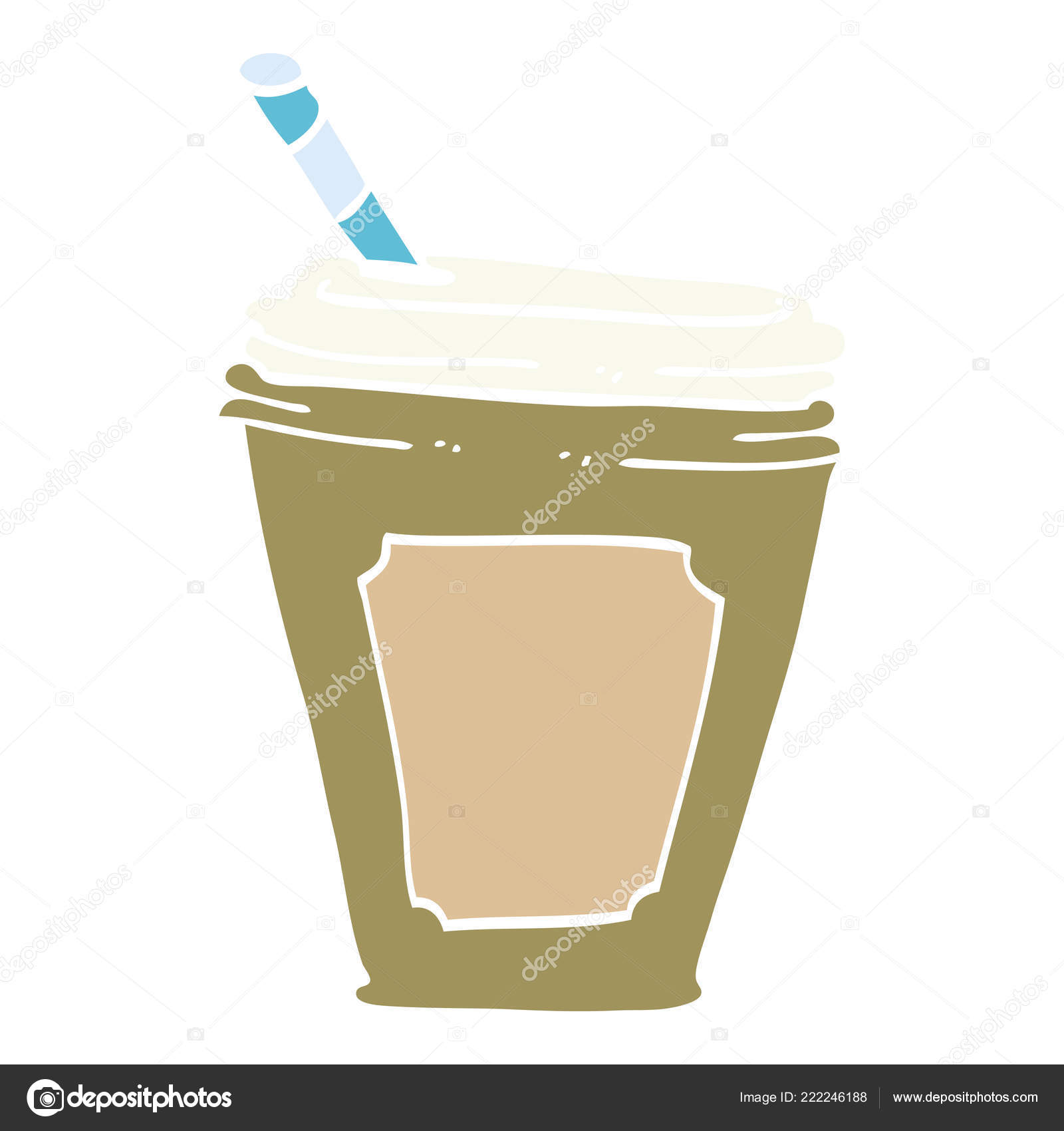 Cartoon Doodle Coffee Cup Straw Stock Illustration by ©lineartestpilot ...