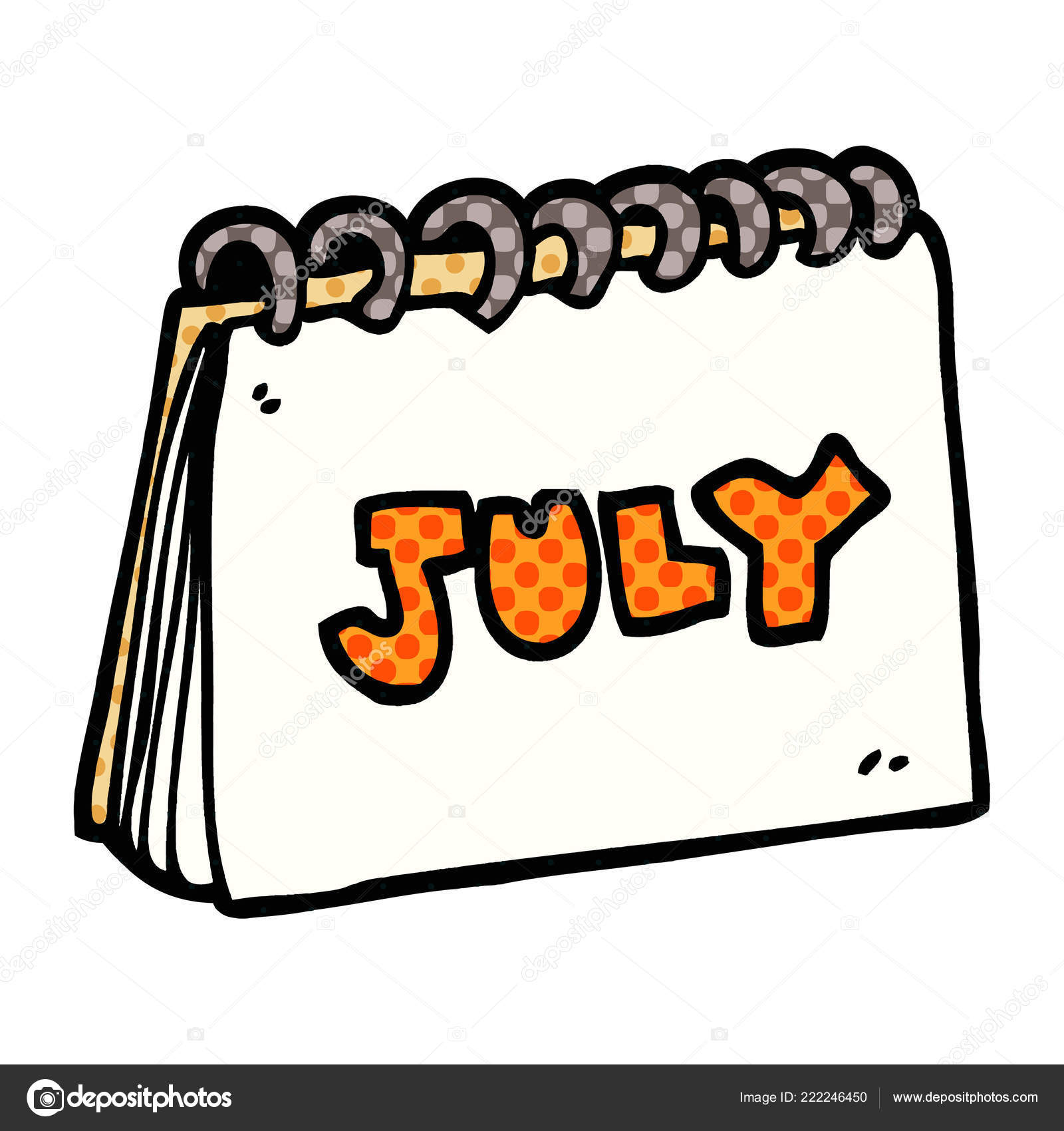 Cartoon Doodle Calendar Showing Month July Stock Vector Image by ...