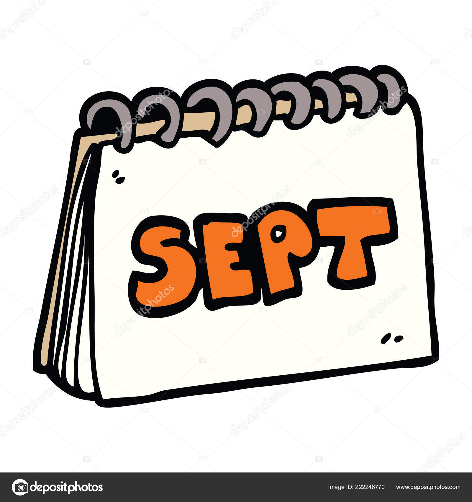 Cartoon Doodle Calendar Showing Month September Stock Vector Image by ...