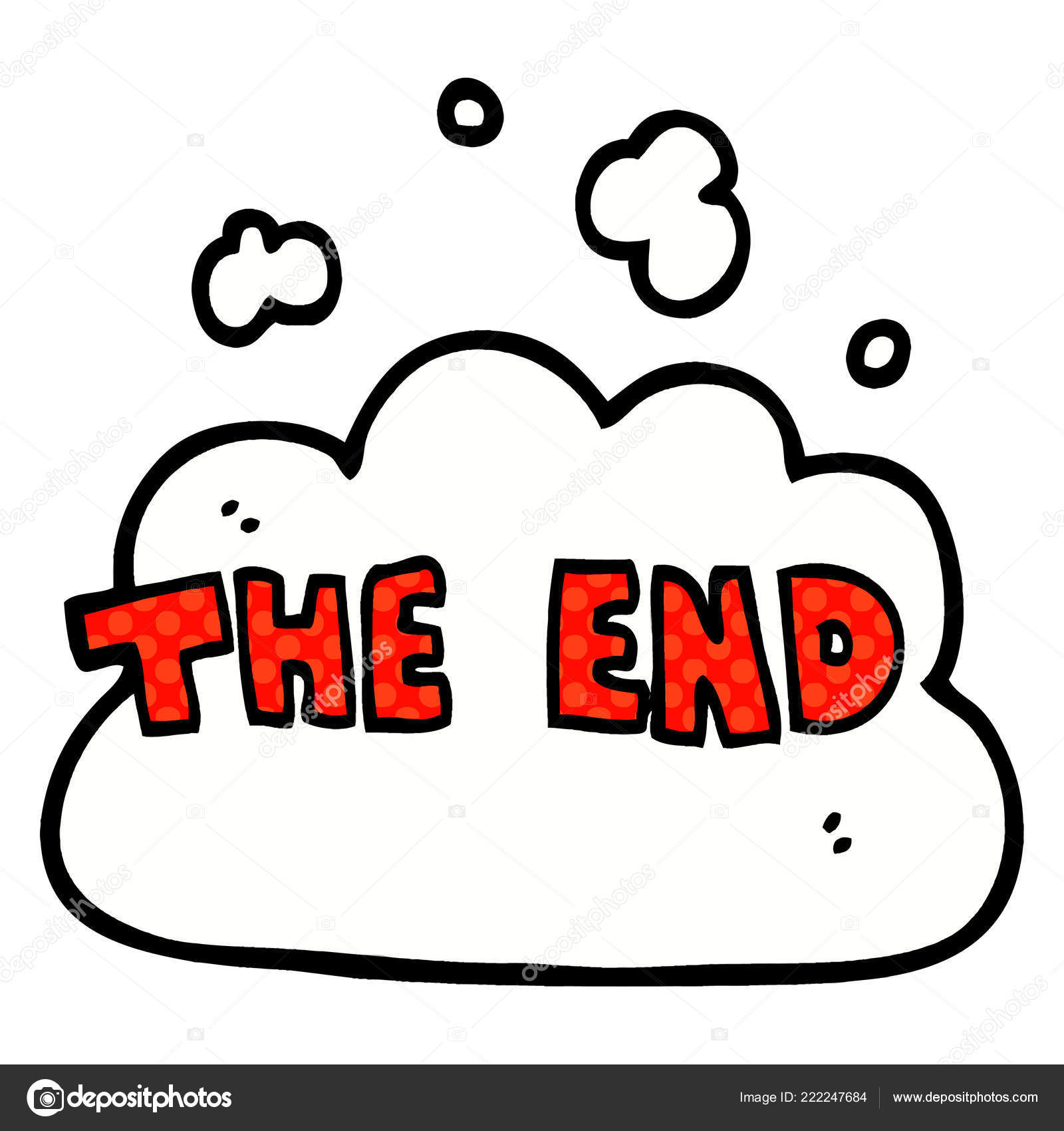 Cartoon Doodle Wording End Stock Vector by ©lineartestpilot 222247684