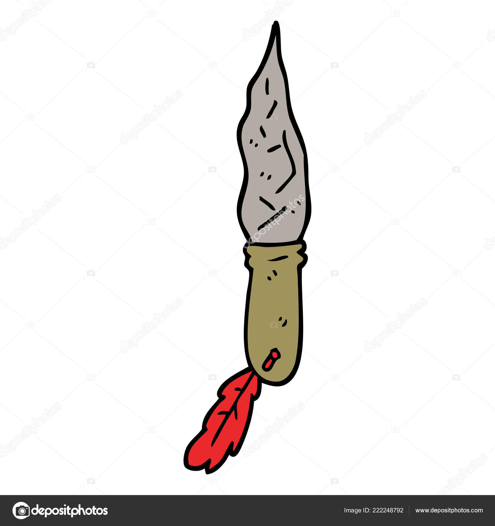 Kartun Corat Coret Dari Batu Primitif Belati Vektor Stok oleh ...