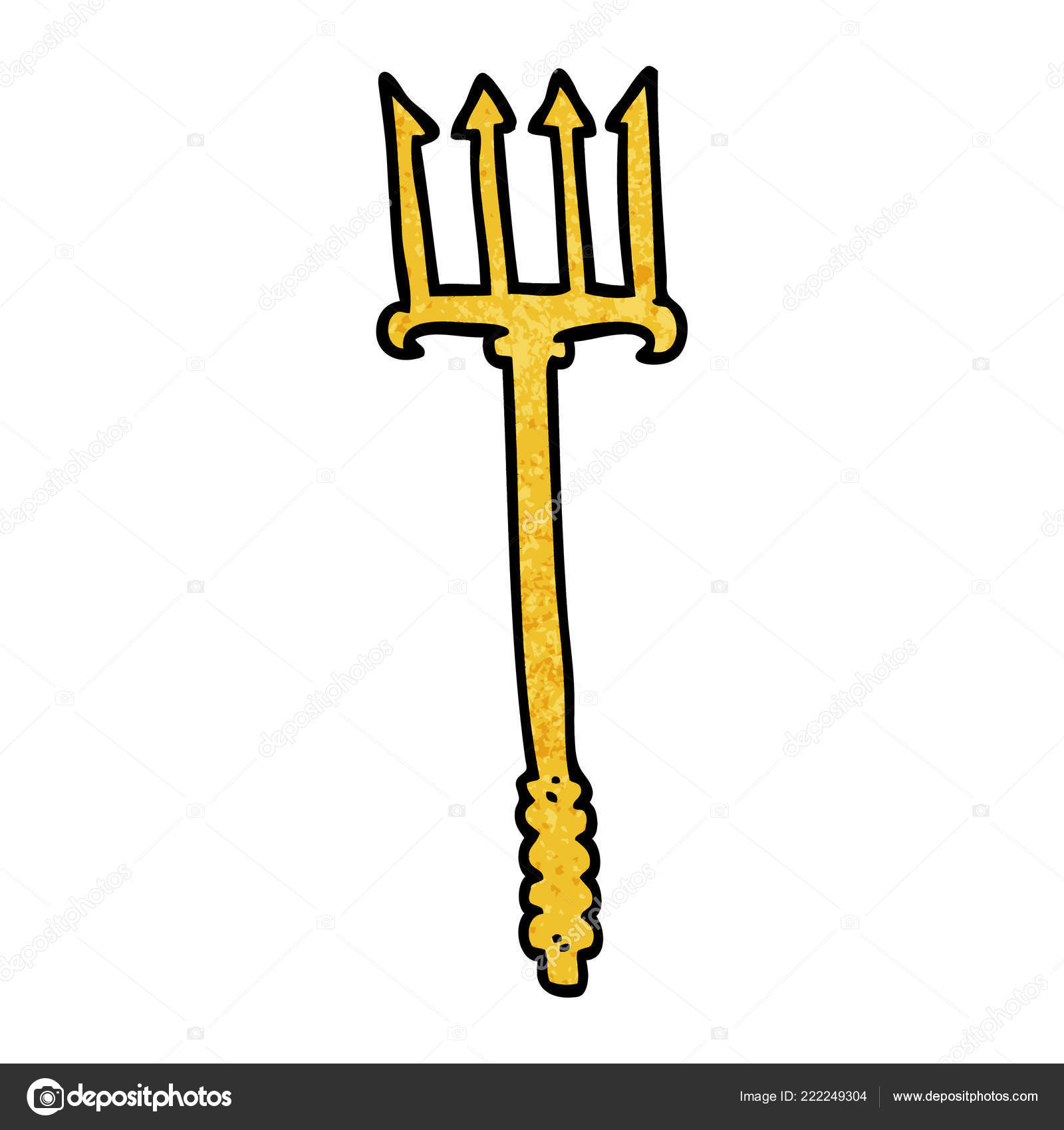 Cartoon Doodle Gold Trident Stock Vector Image by ©lineartestpilot ...