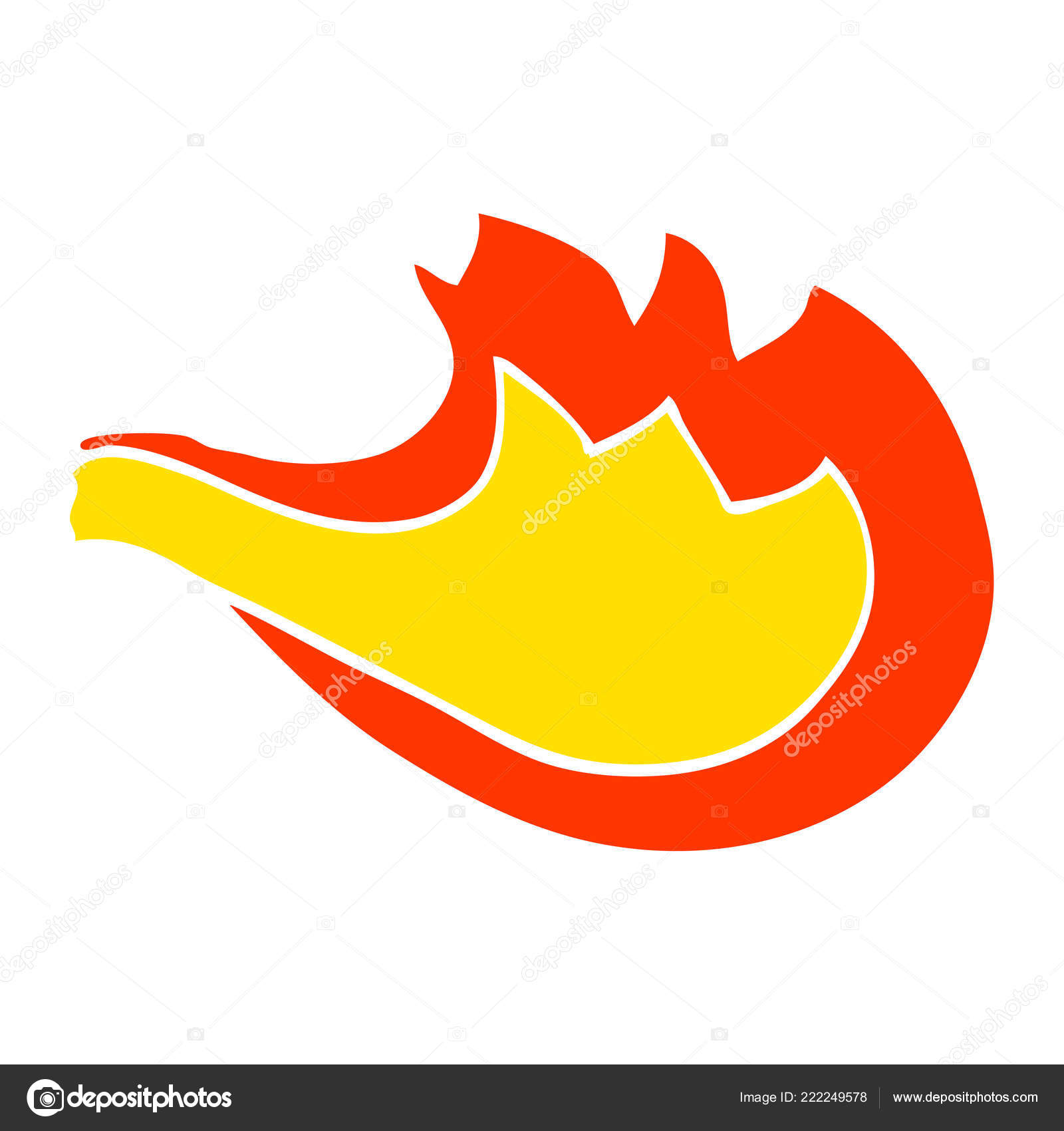 Cartoon Doodle Flame White Background Stock Vector Image by ...
