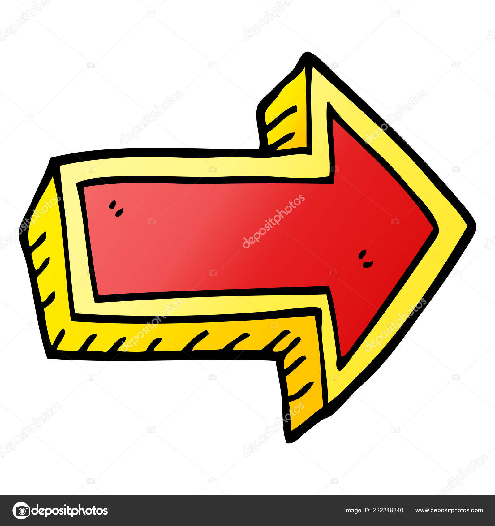 Cartoon Doodle Arrow Isolated White Background Stock Vector Image by ...