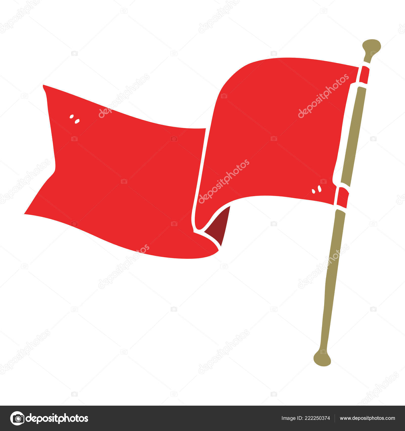 Dibujos Animados Garabato Bandera Roja Vector de stock #222250374 de ...