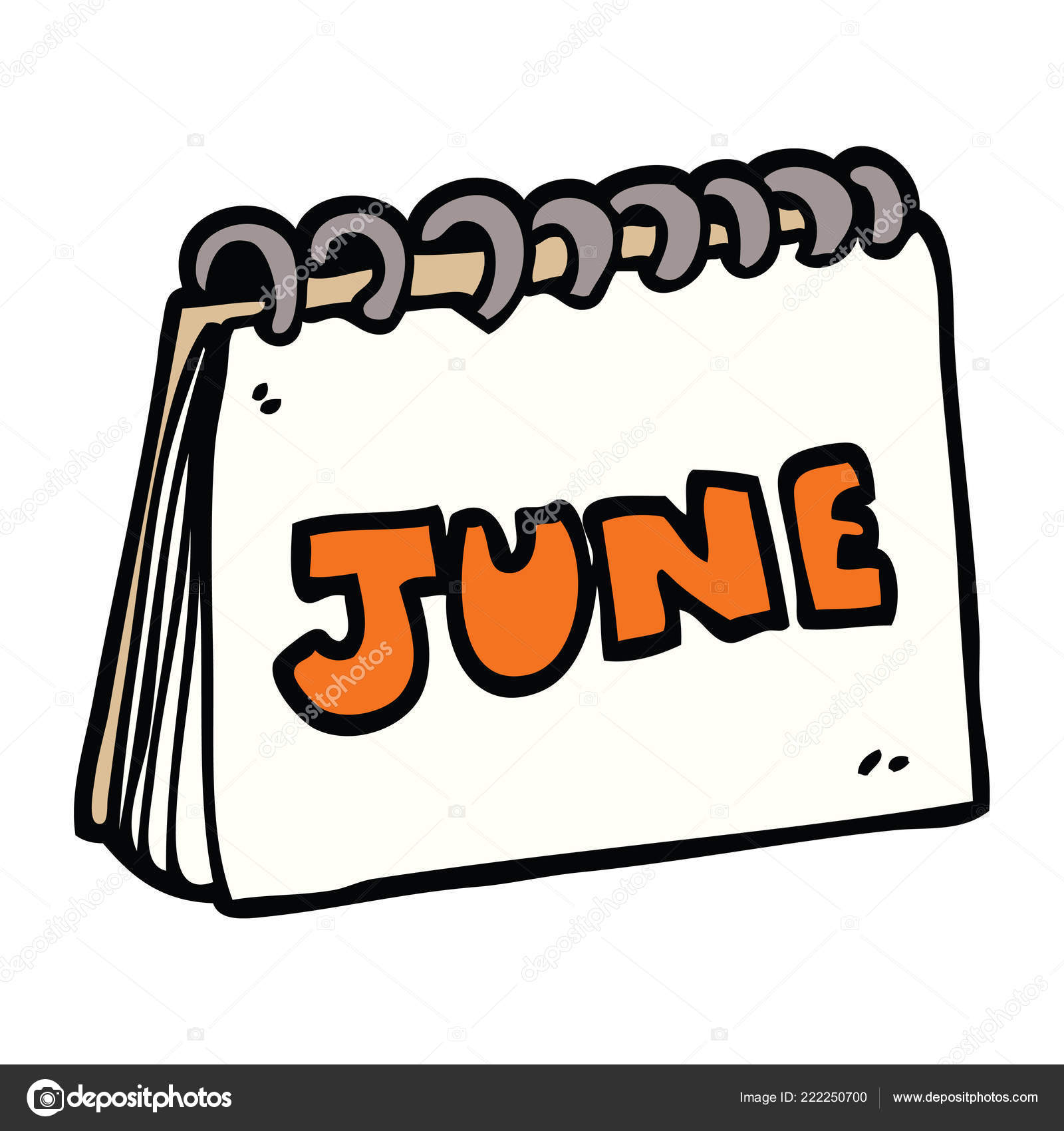Cartoon Doodle Calendar Showing Month June Stock Vector Image by ...