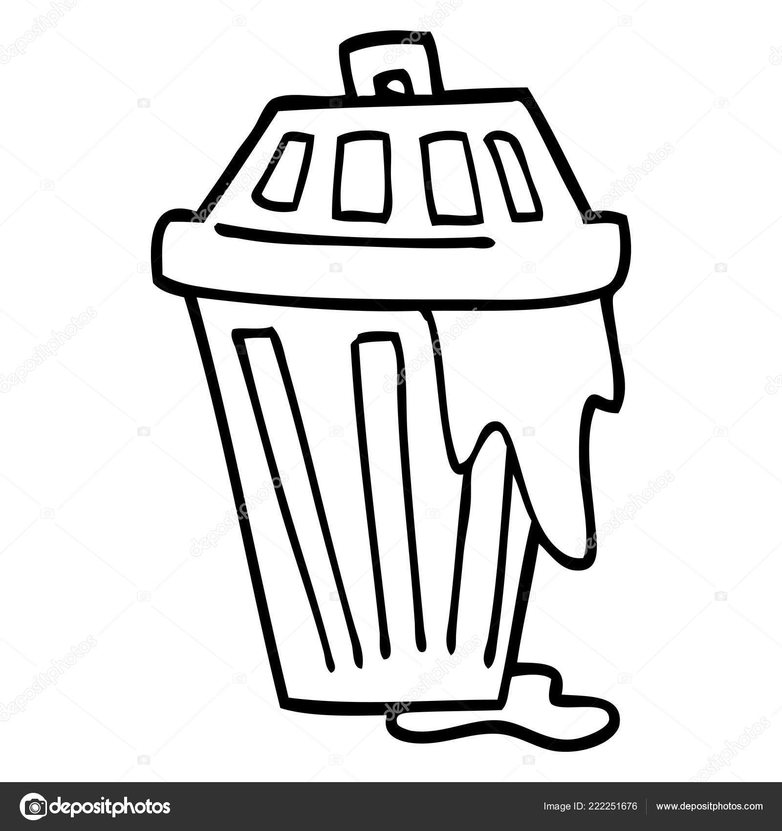 Line Drawing Cartoon Waste Bin Stock Vector Image by ©lineartestpilot ...
