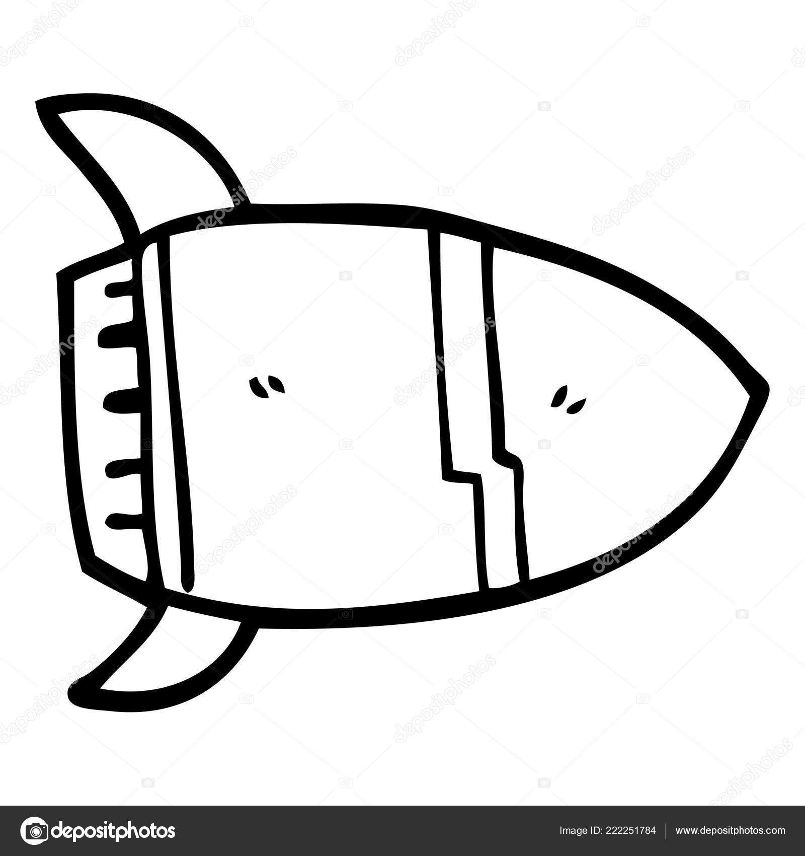 Line Drawing Cartoon Space Rocket Stock Vector Image by ...