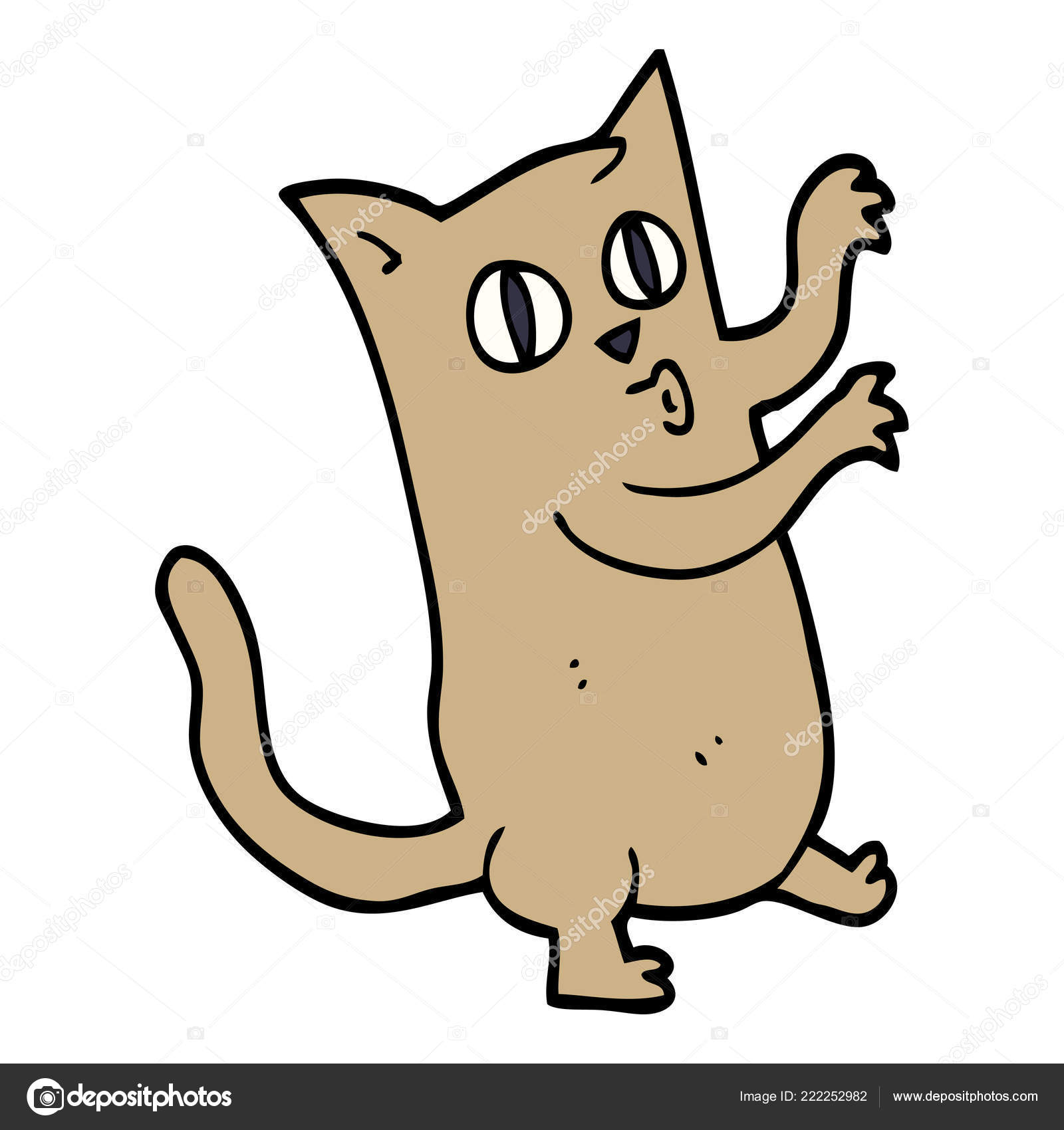 Cartoon Doodle Dancing Cat Stock Vector by ©lineartestpilot 222252982