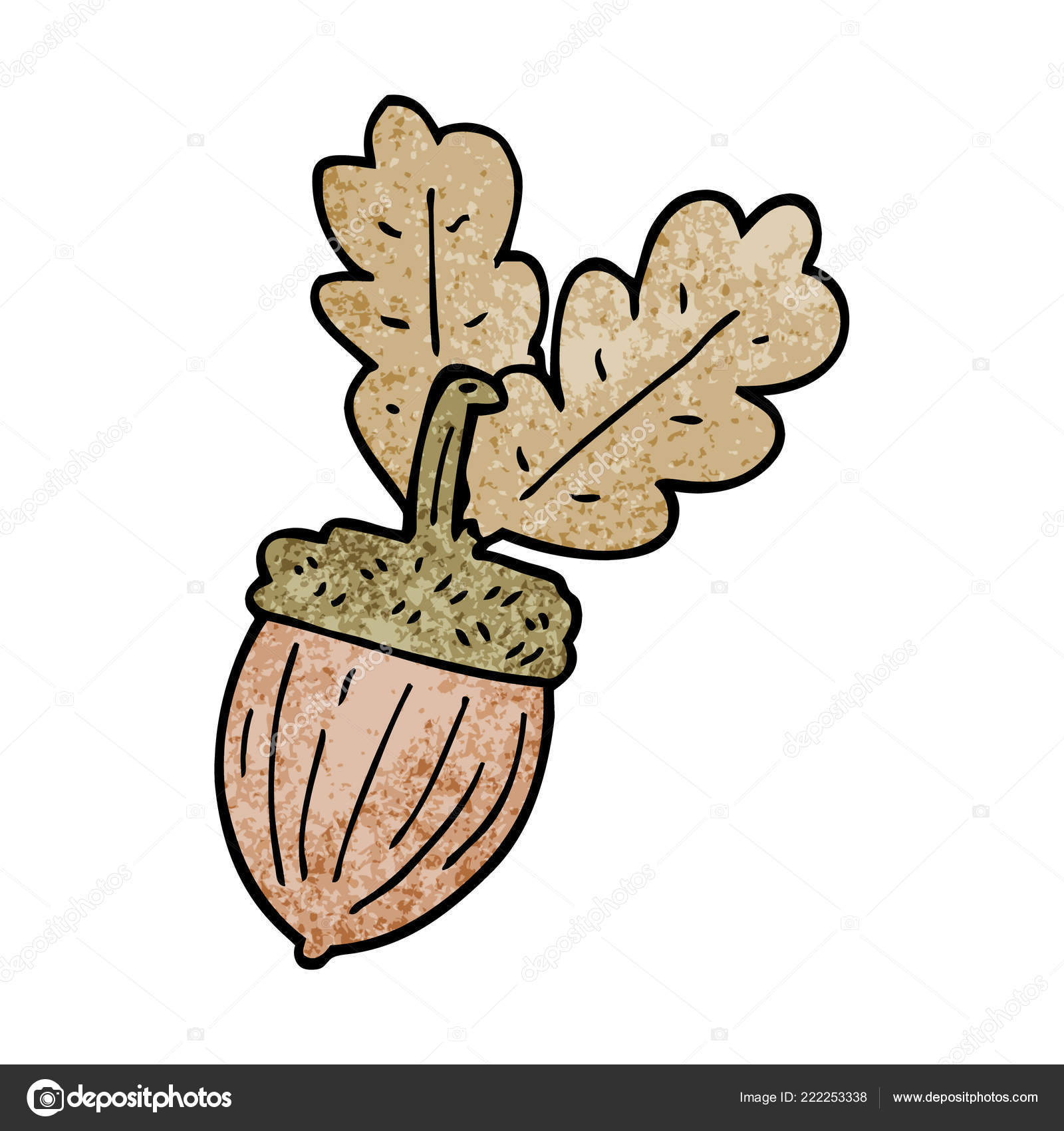 Dibujo Animado Doodle Bellota Ilustración Vector de stock por ...