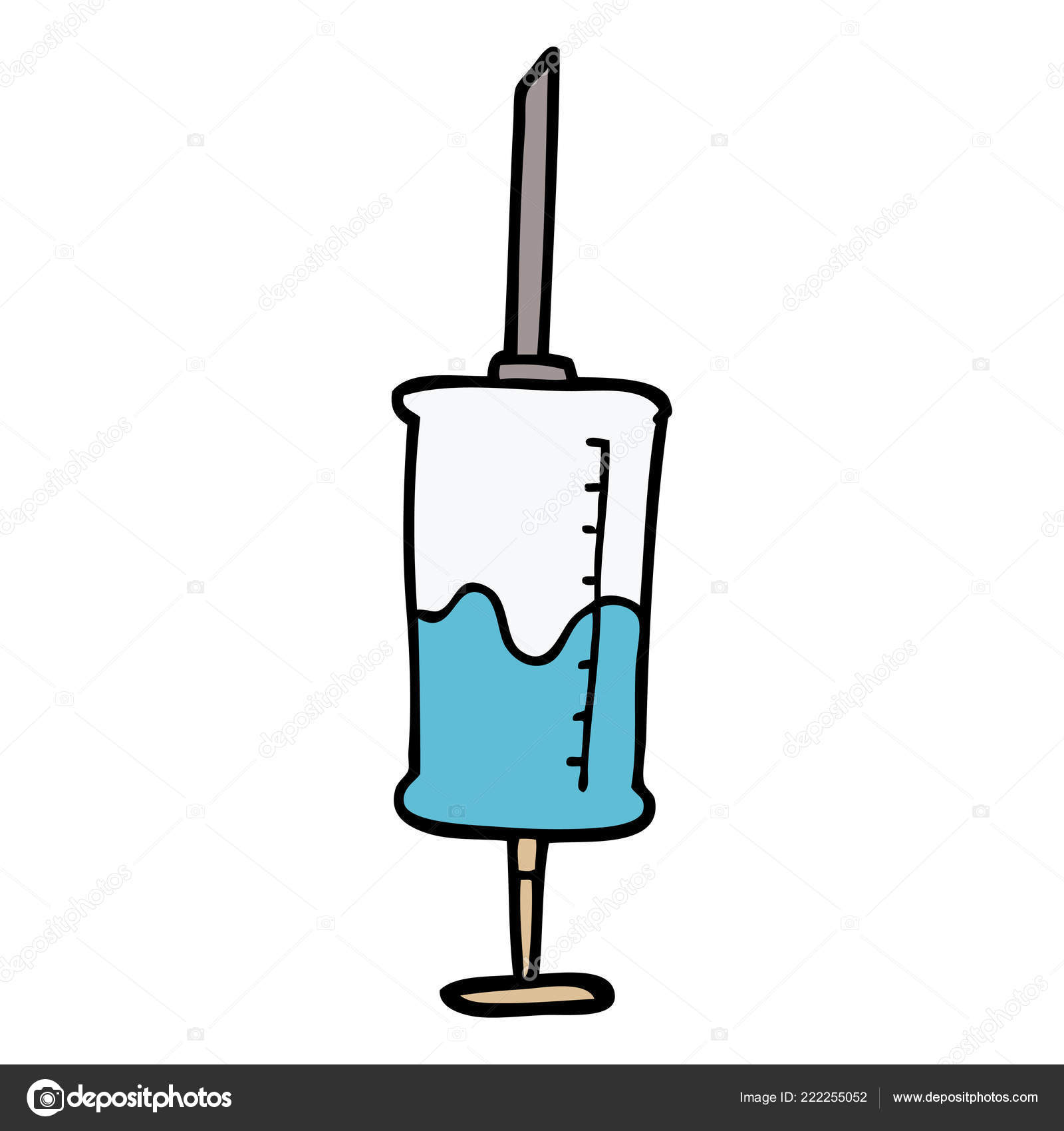Image vectorielle Injection Vaccin Doodle Dessin Animé par ...