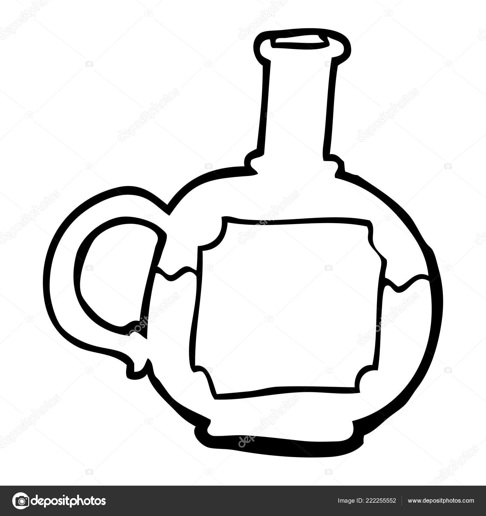 Line Drawing Cartoon Potion Bottle Stock Vector by ©lineartestpilot ...