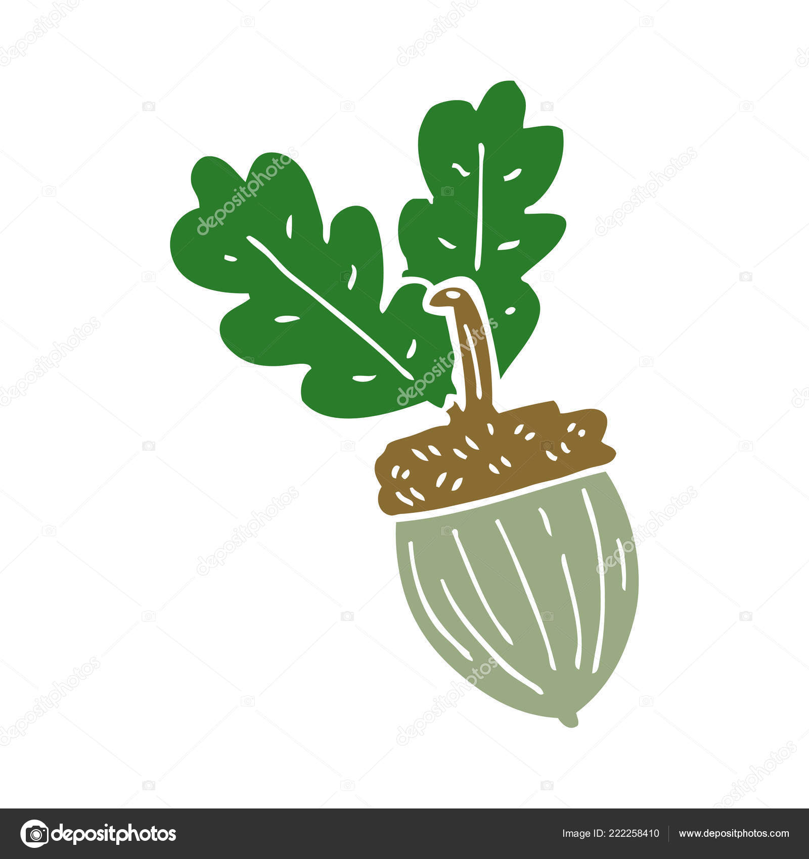 Dibujo Animado Doodle Bellota Ilustración Vector de stock #222258410 de ...
