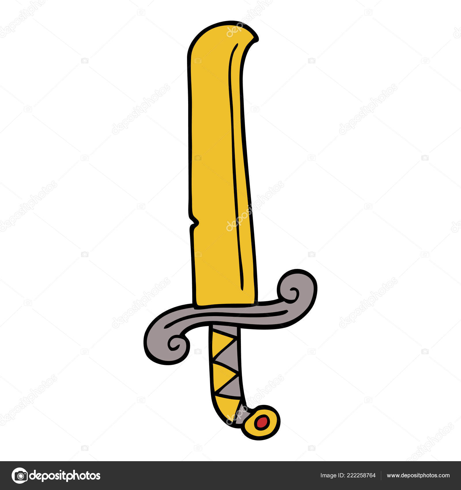 Cartoon Doodle Ancient Sword Stock Vector by ©lineartestpilot 222258764