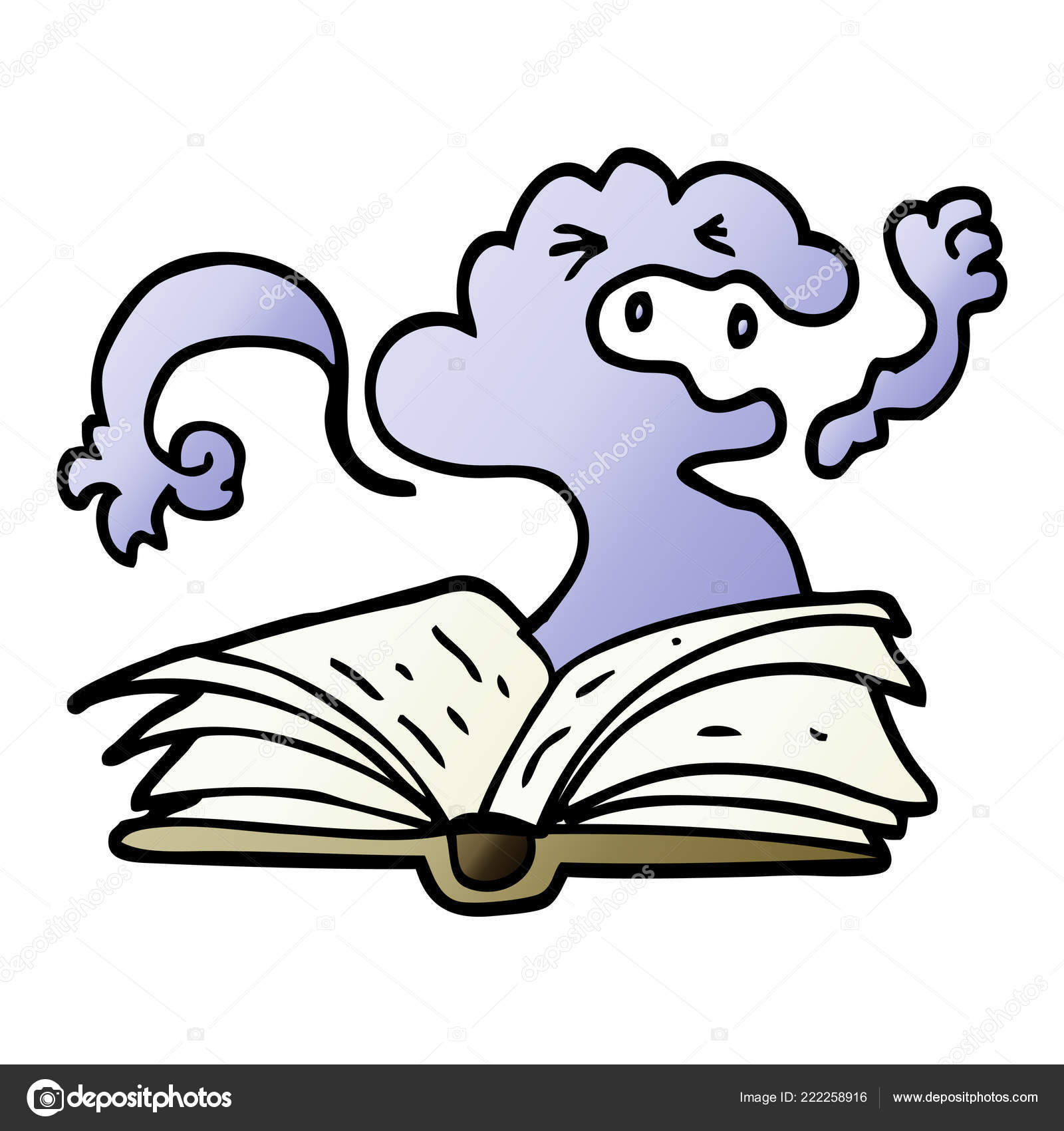 Vector Gradient Illustration Cartoon Spell Book Stock Vector Image by ...