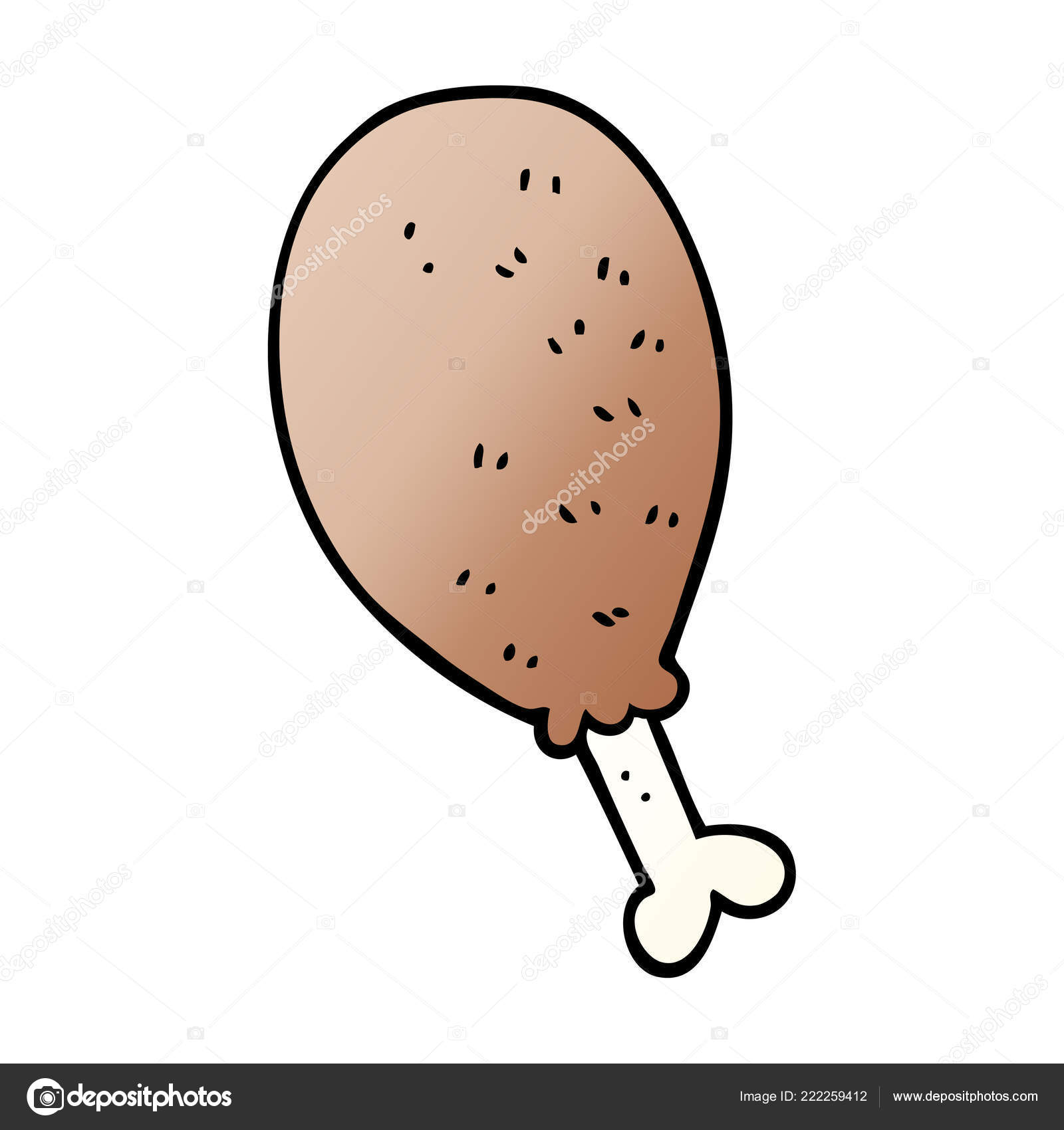 Cartoon Doodle Cooked Chicken Leg Stock Vector Image by ...