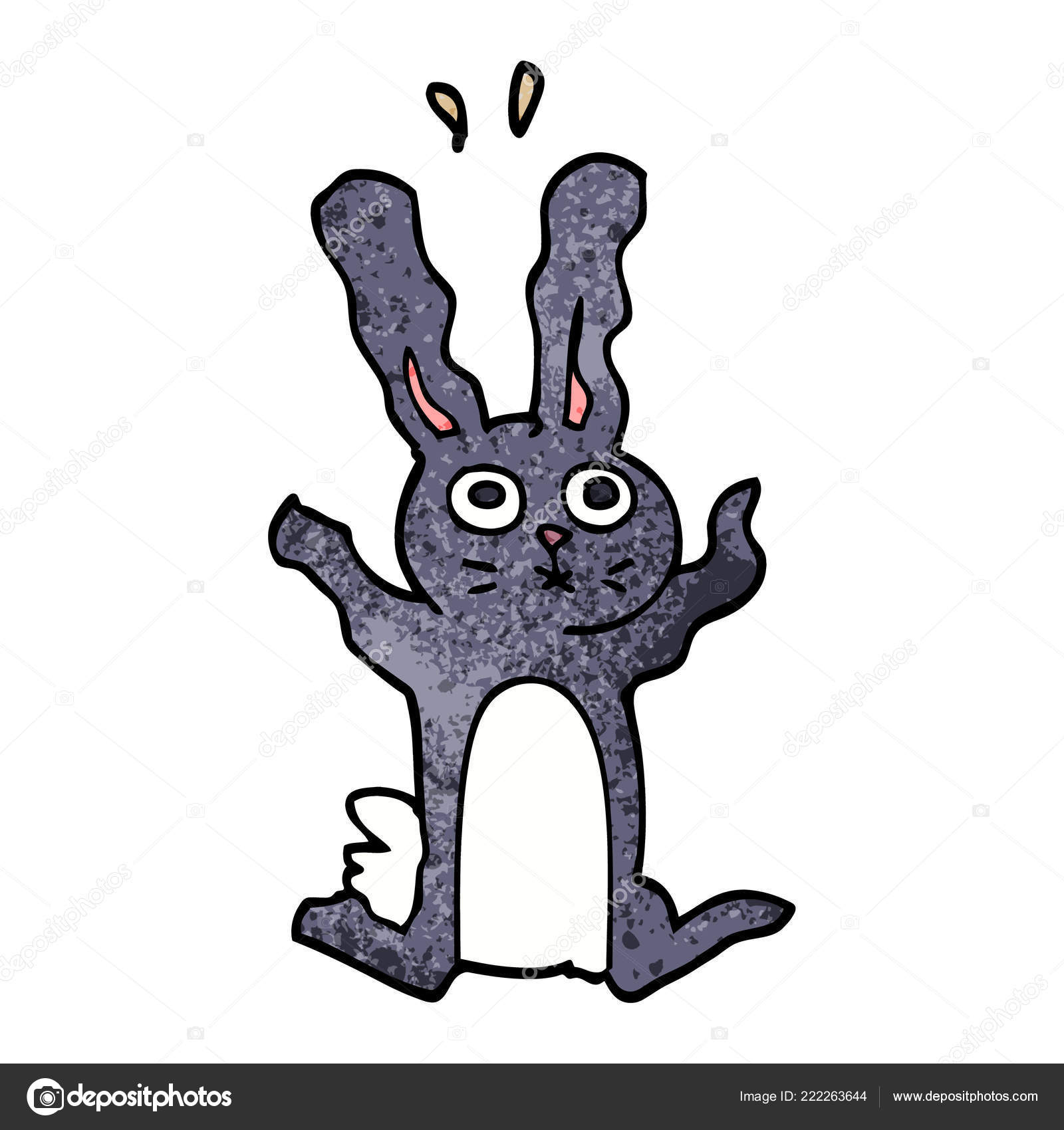 Cartoon Doodle Excited Rabbit Stock Vector by ©lineartestpilot 222263644