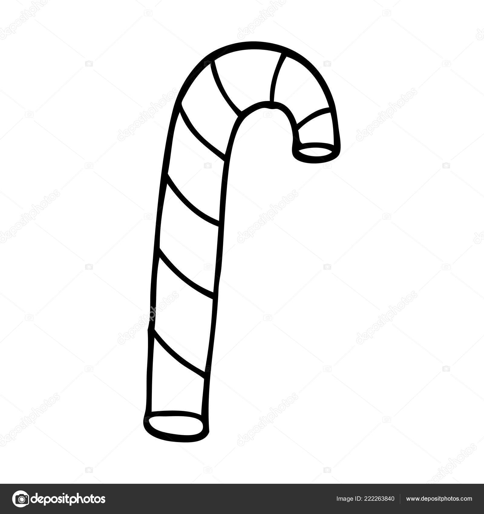 Line Drawing Cartoon Pink Candy Canes Stock Vector Image by ...