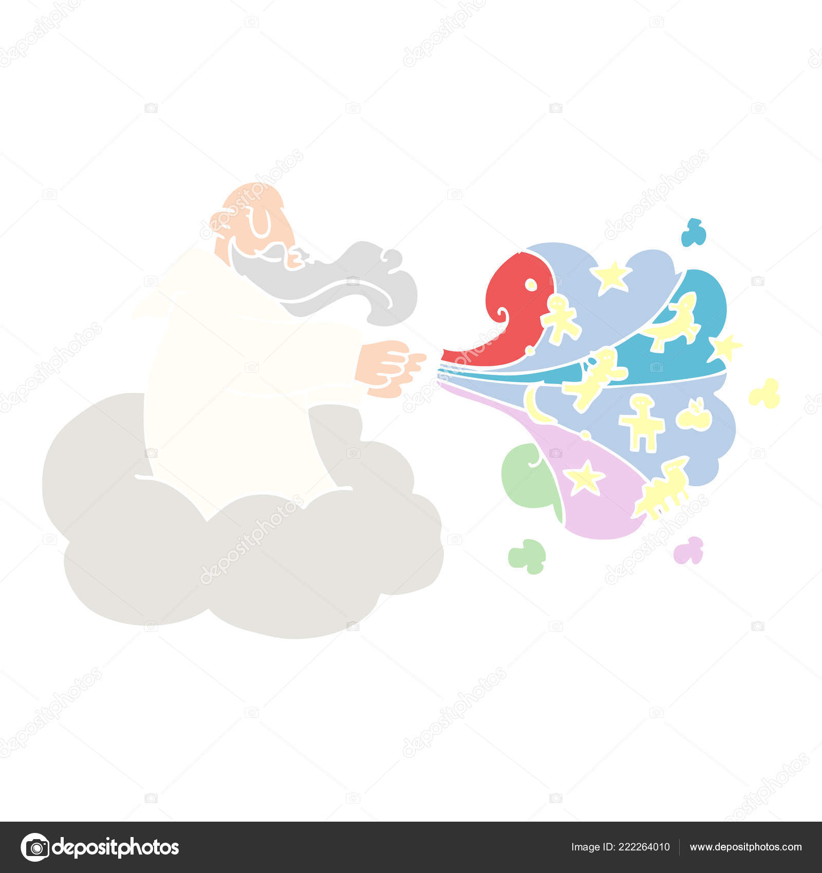 Cartoon Doodle God Cloud Stock Vector by ©lineartestpilot 222264010
