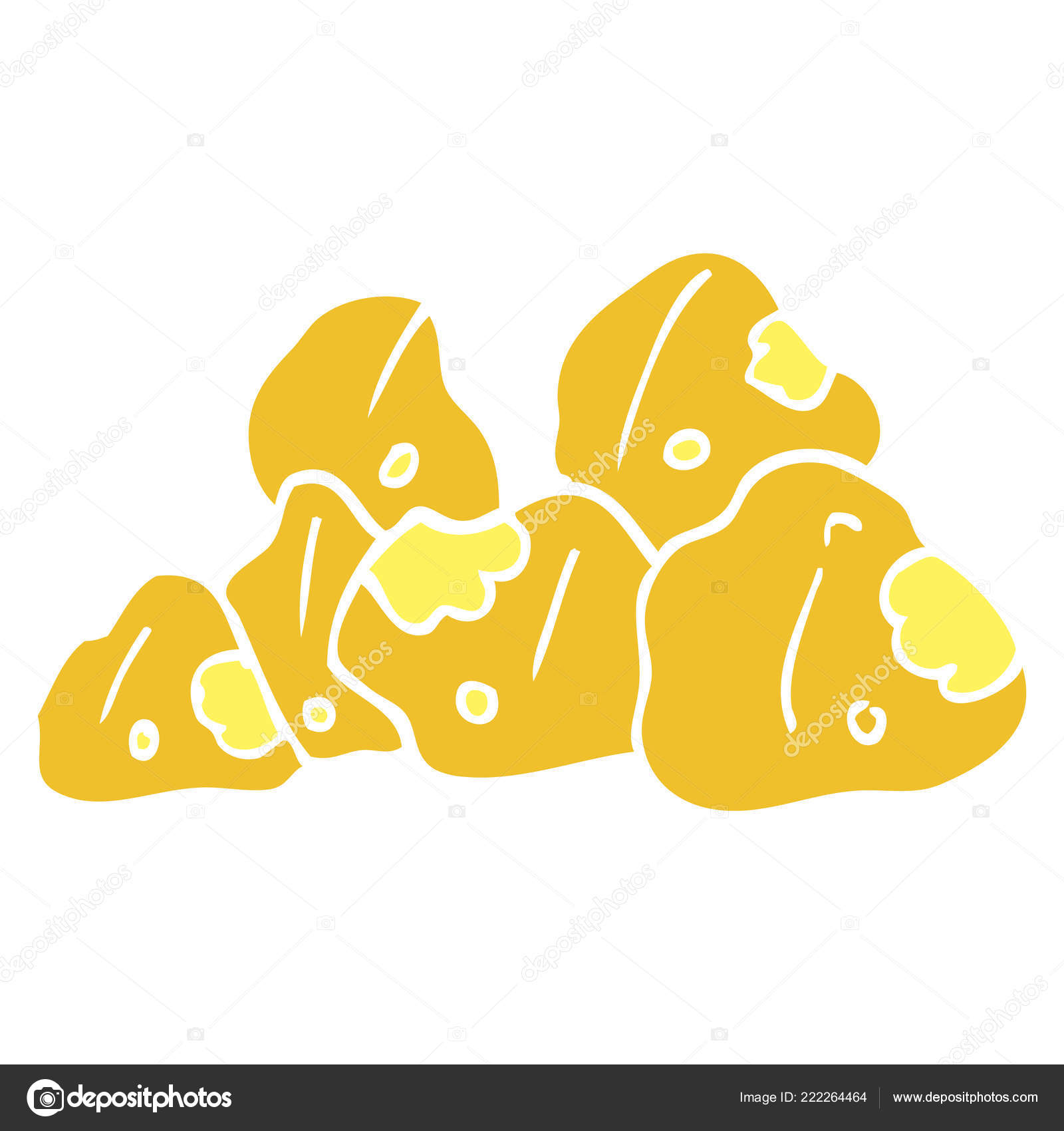 Dibujos Animados Doodle Gold Clusters Vector de stock #222264464 de ...