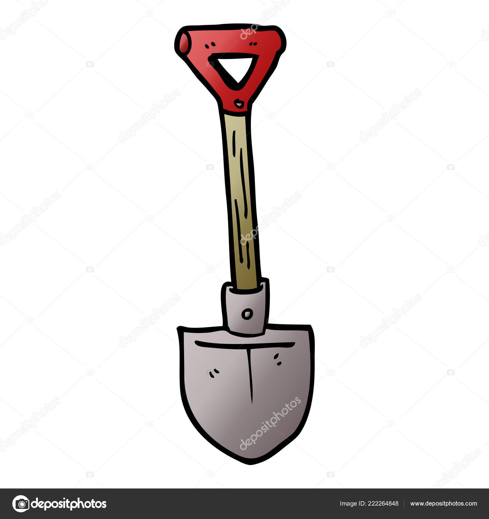 Cartoon Doodle Shovel Isolated White Background Stock Vector by ...