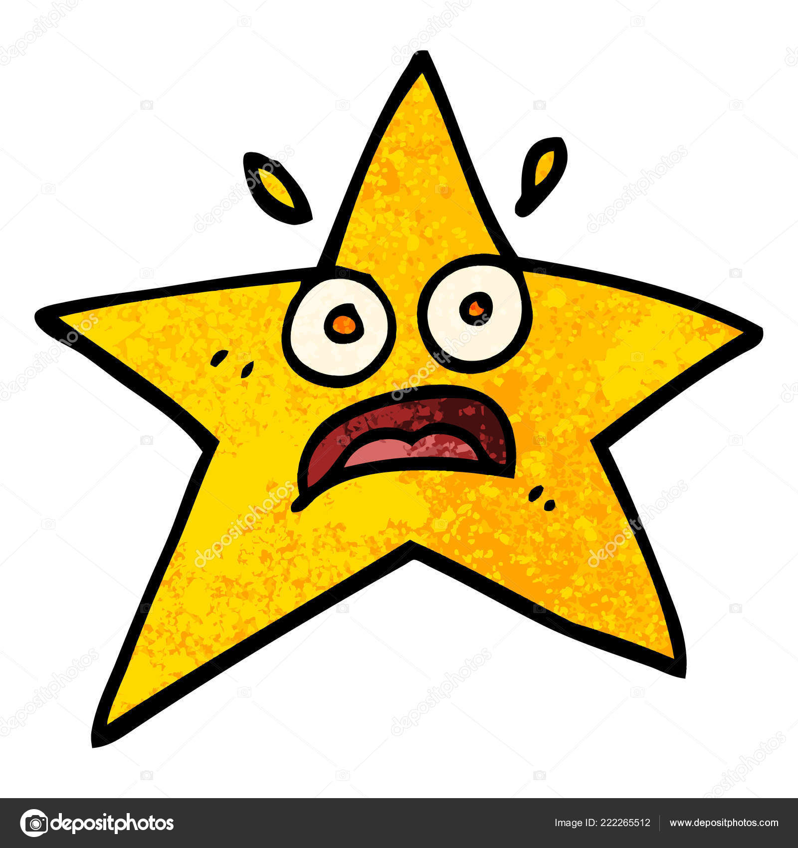 Funny Grunge Textured Illustration Cartoon Star Stock Vector by ...