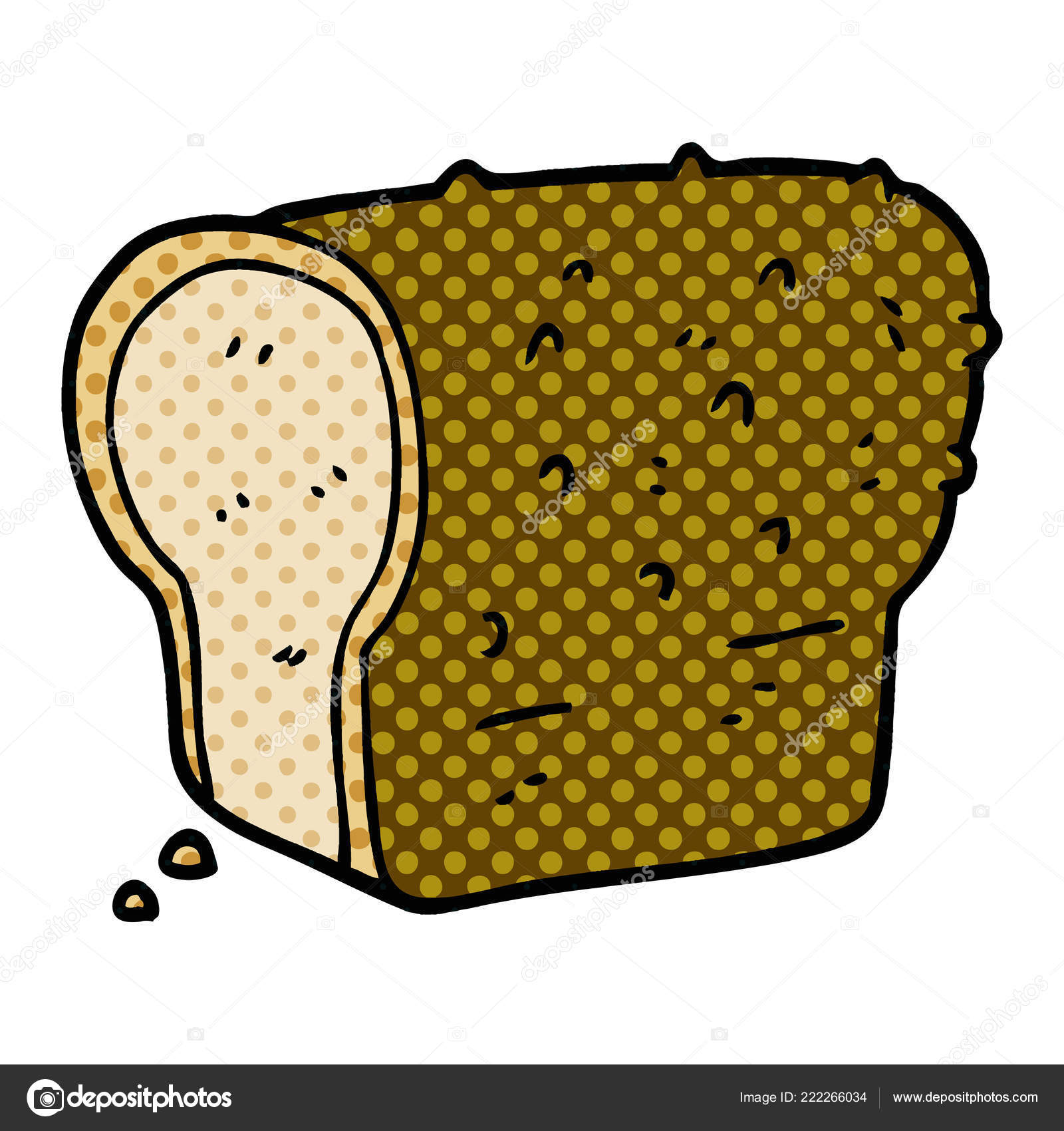Dibujos Animados Garabato Pan Integral Vector de stock por ...