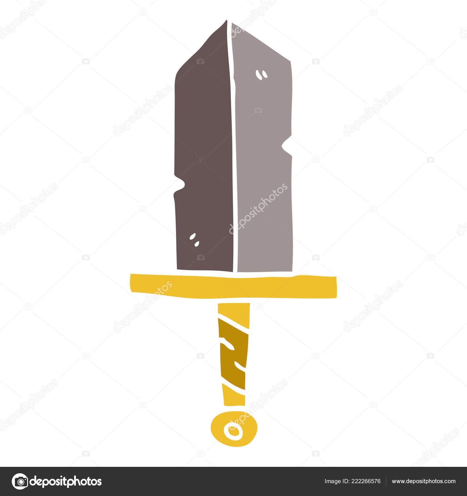 Daga Garabato Dibujos Animados Sobre Fondo Blanco Vector de stock ...