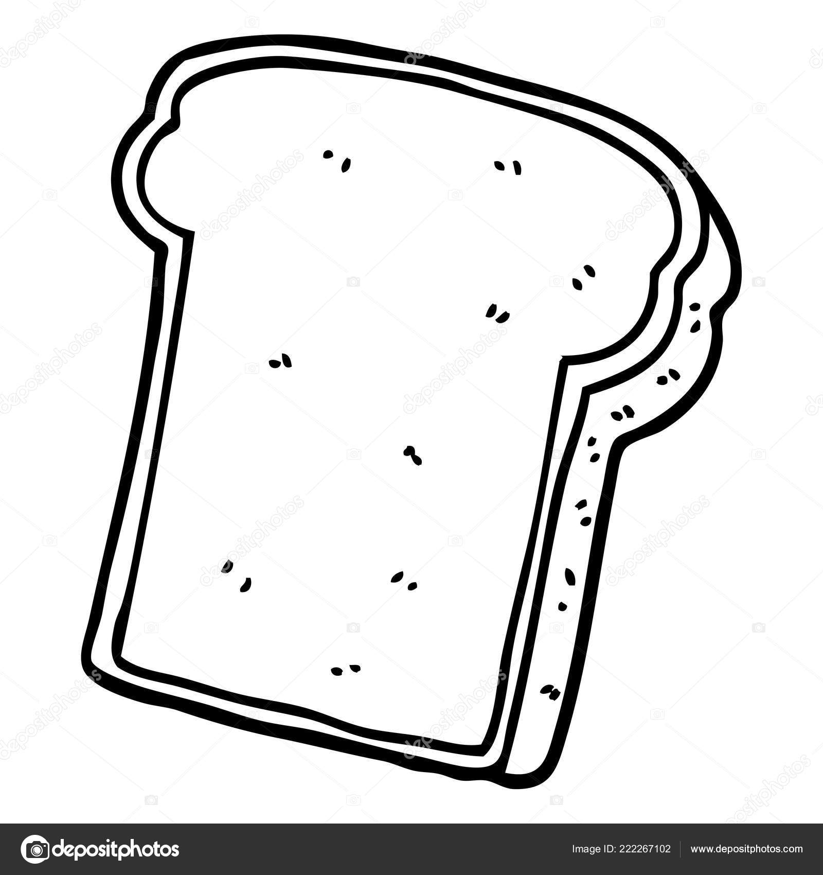 Line Drawing Cartoon Slice Bread Stock Vector by ©lineartestpilot 222267102