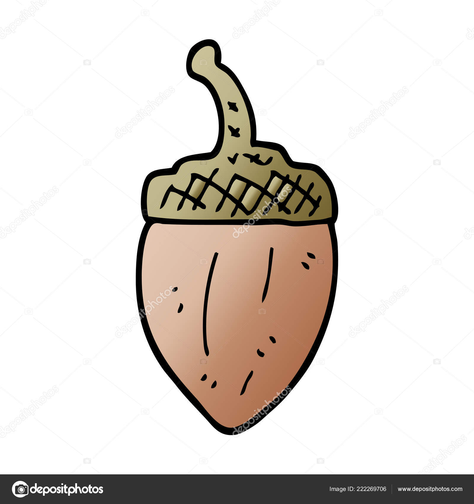 Dibujo Animado Doodle Bellota Ilustración Vector de stock #222269706 de ...