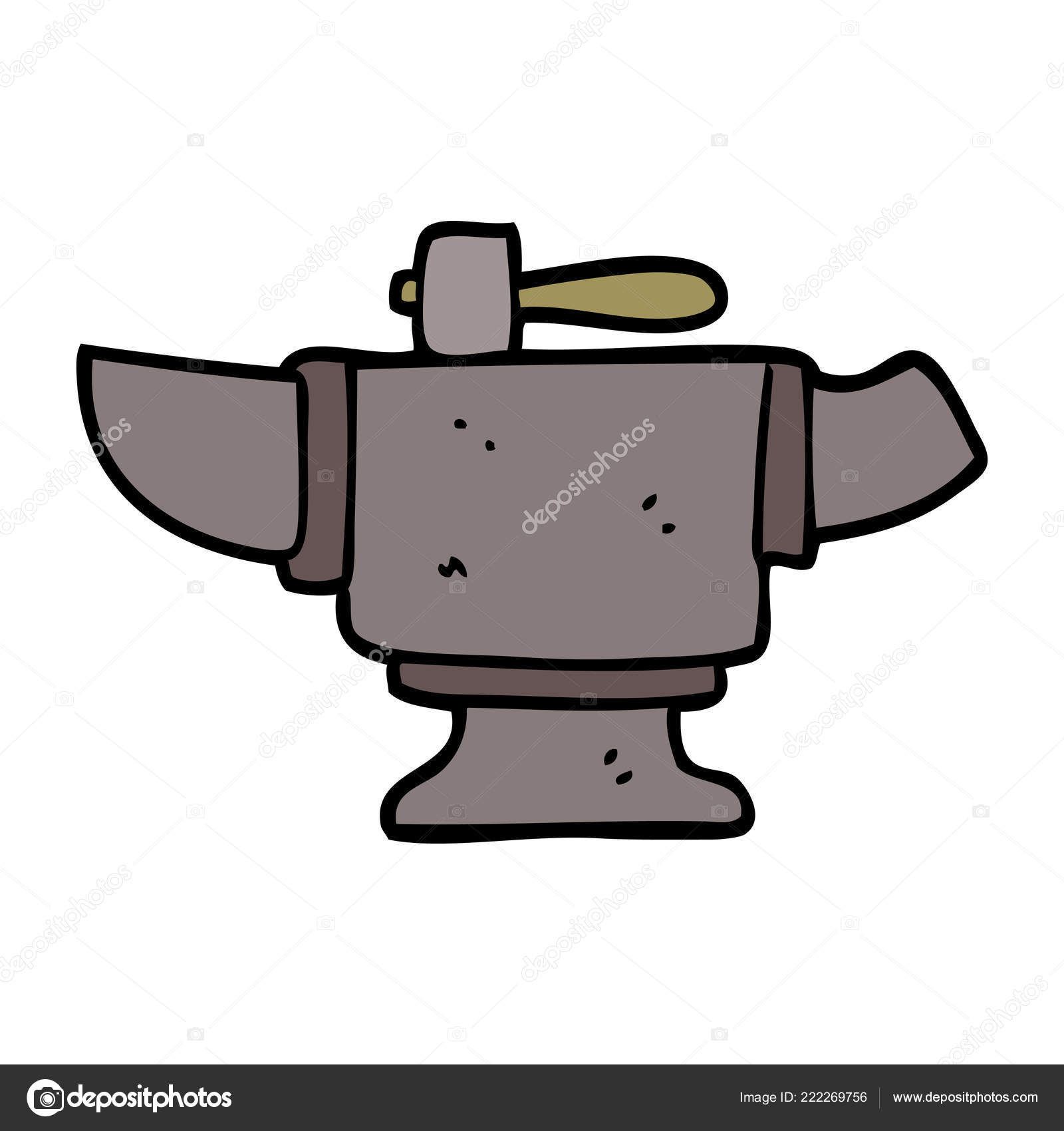 Cartoon Doodle Heavy Old Anvil Stock Vector by ©lineartestpilot #222269756
